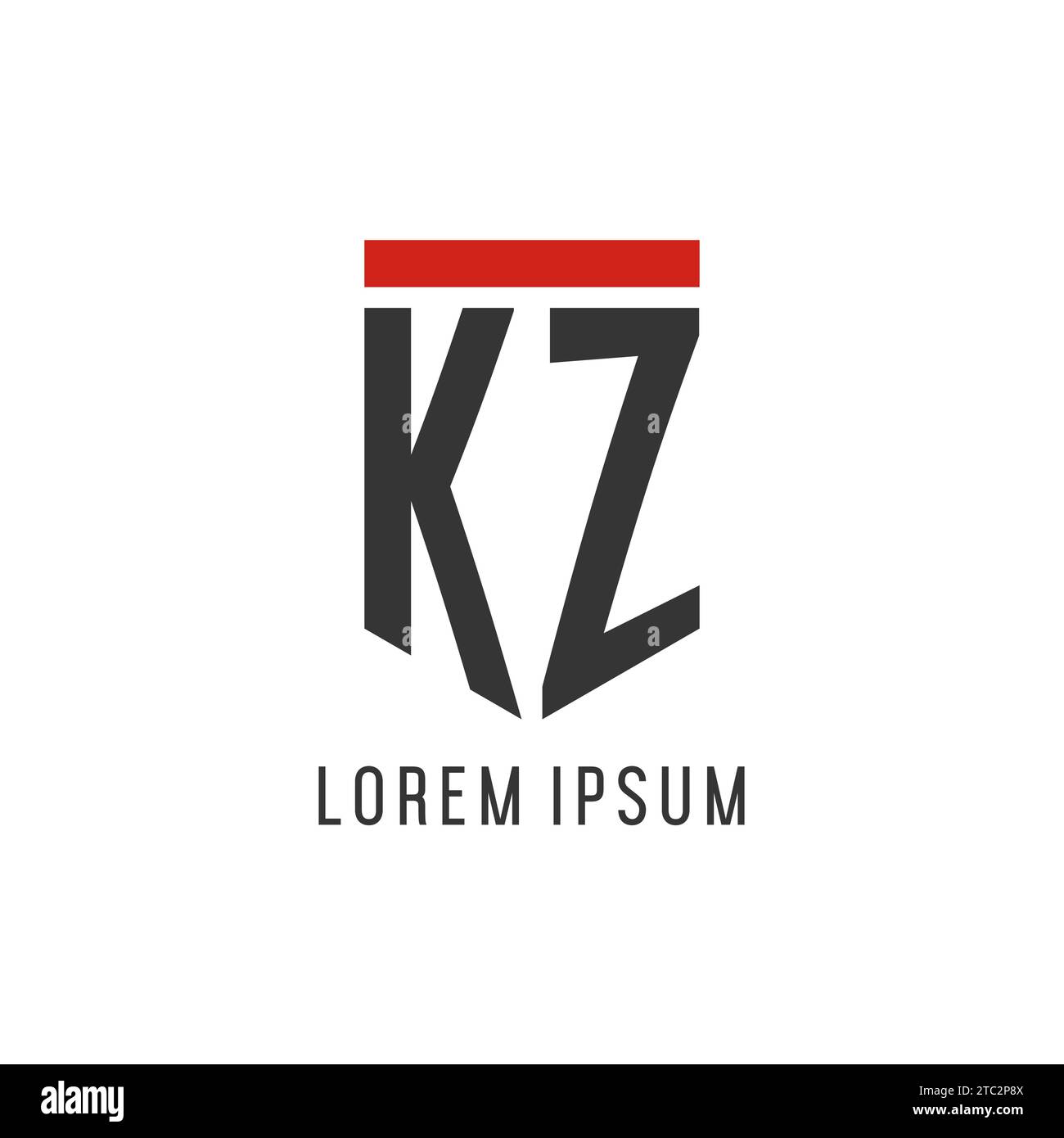KZ initial esport logo with simple shield design style vector graphic Stock Vector Image & Art ...