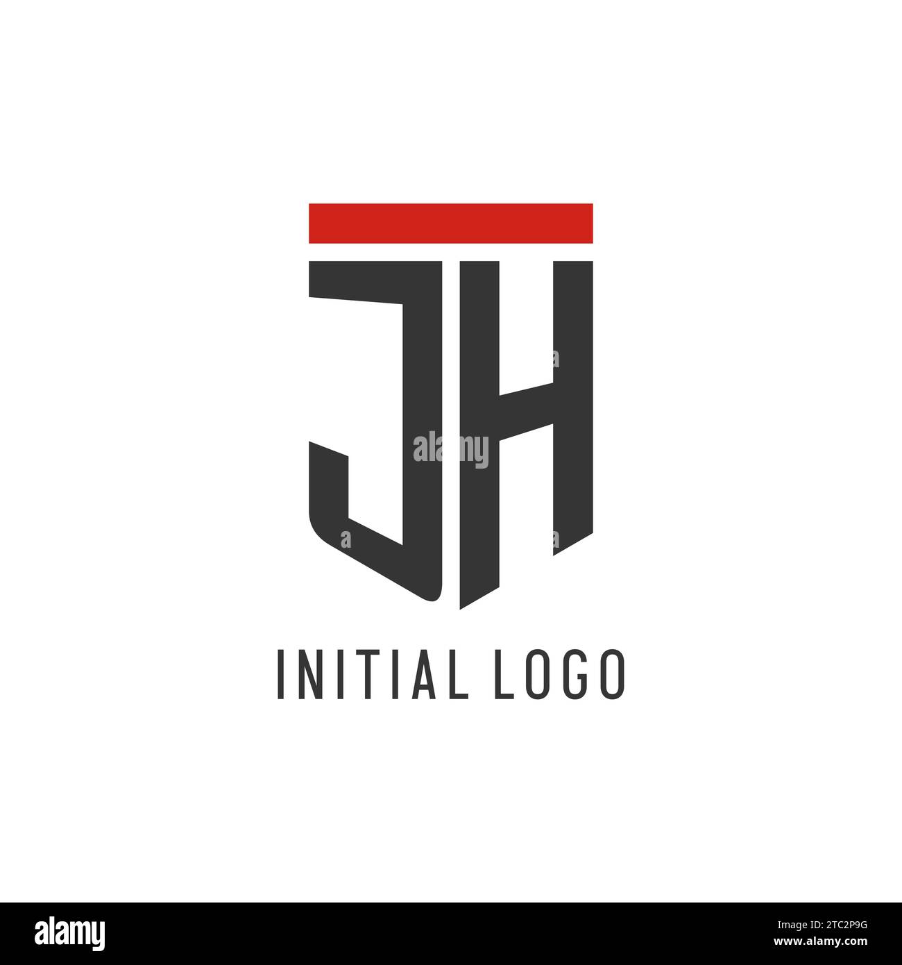 JH initial esport logo with simple shield design style vector graphic ...