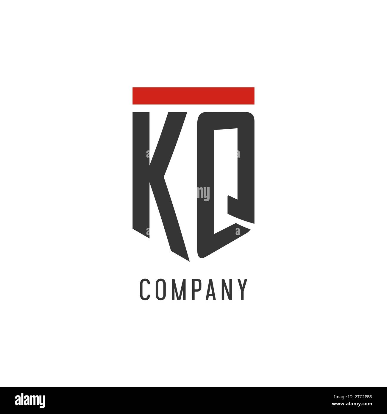 KQ initial esport logo with simple shield design style vector graphic ...