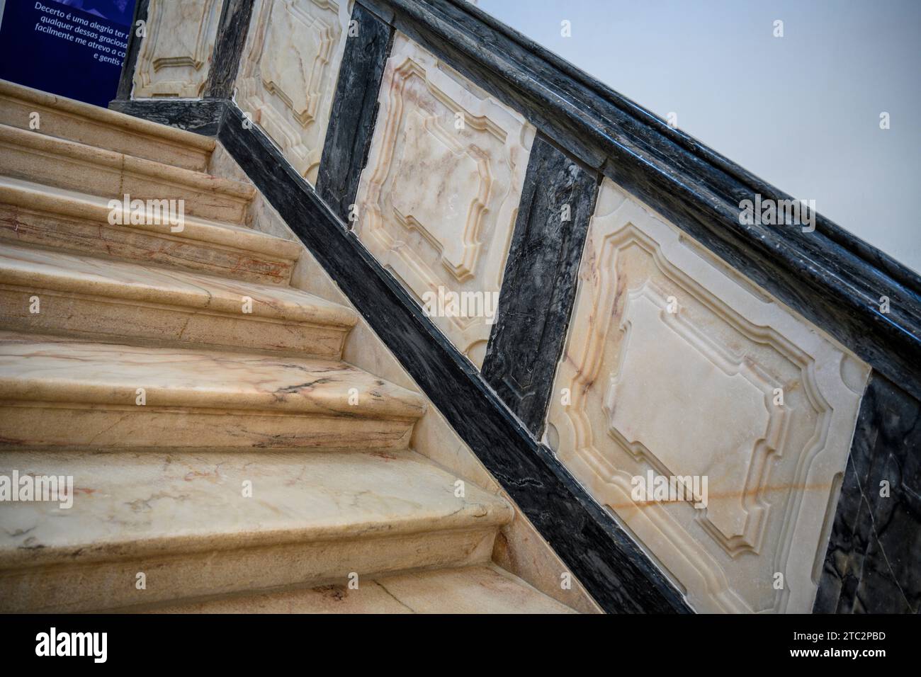 Marble staircase in the interior of the clay figures museum, Estremoz ...