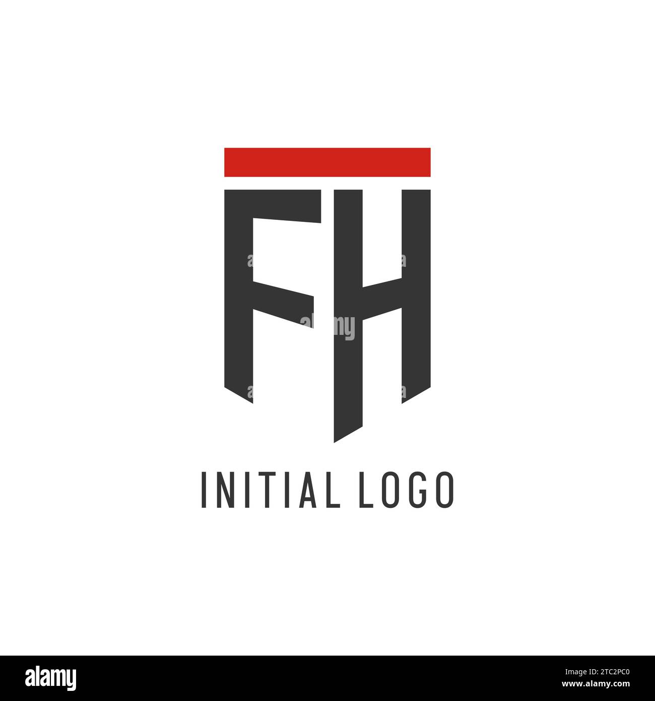 FH initial esport logo with simple shield design style vector graphic ...