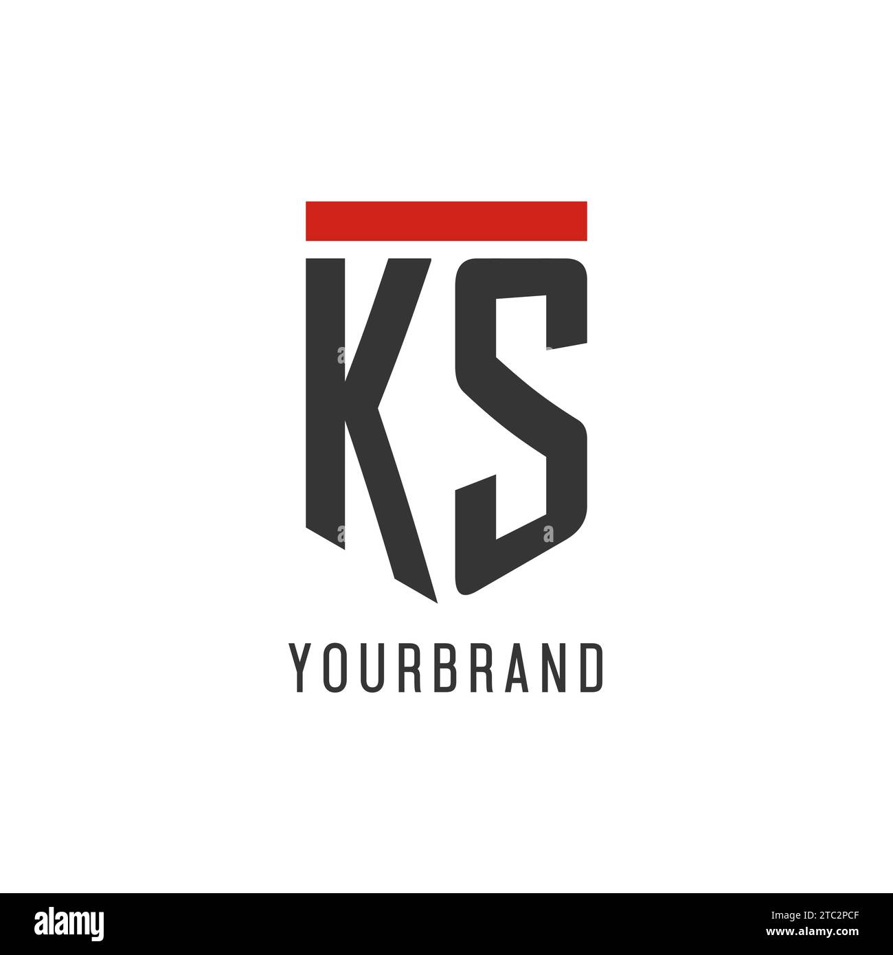 KS initial esport logo with simple shield design style vector graphic ...