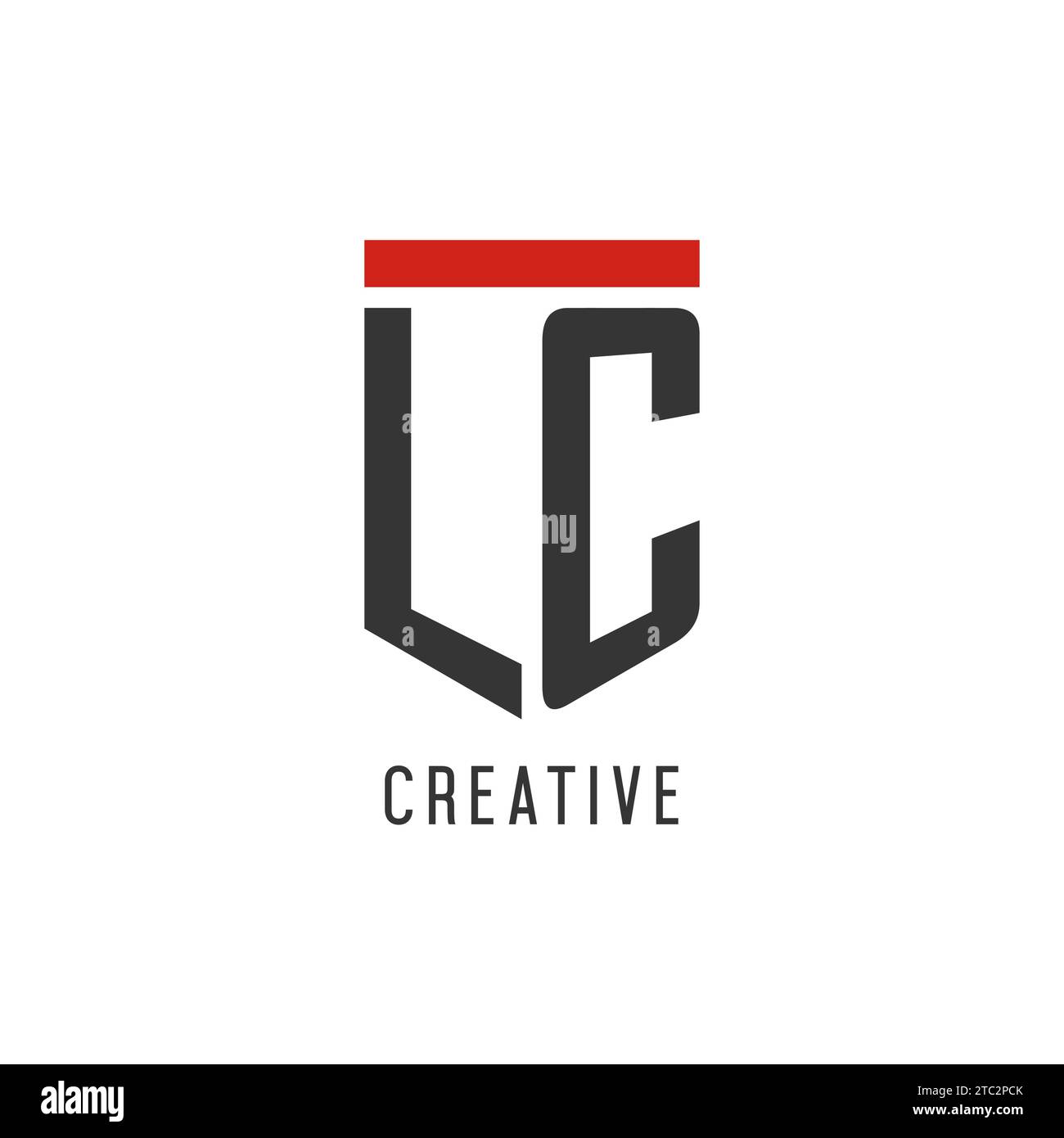 LC initial esport logo with simple shield design style vector graphic ...