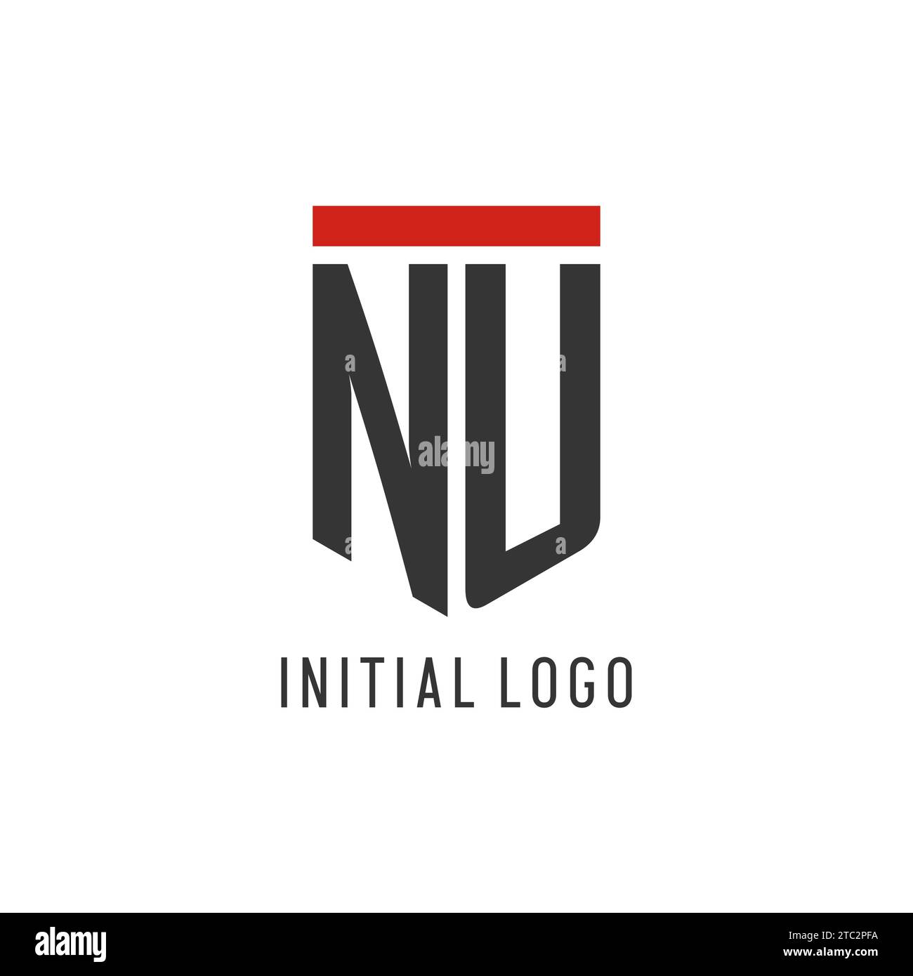 NU initial esport logo with simple shield design style vector graphic ...