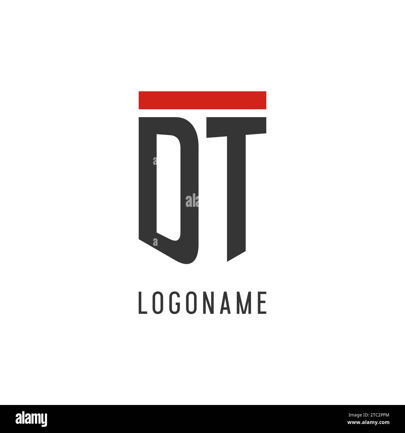 DT initial esport logo with simple shield design style vector graphic ...