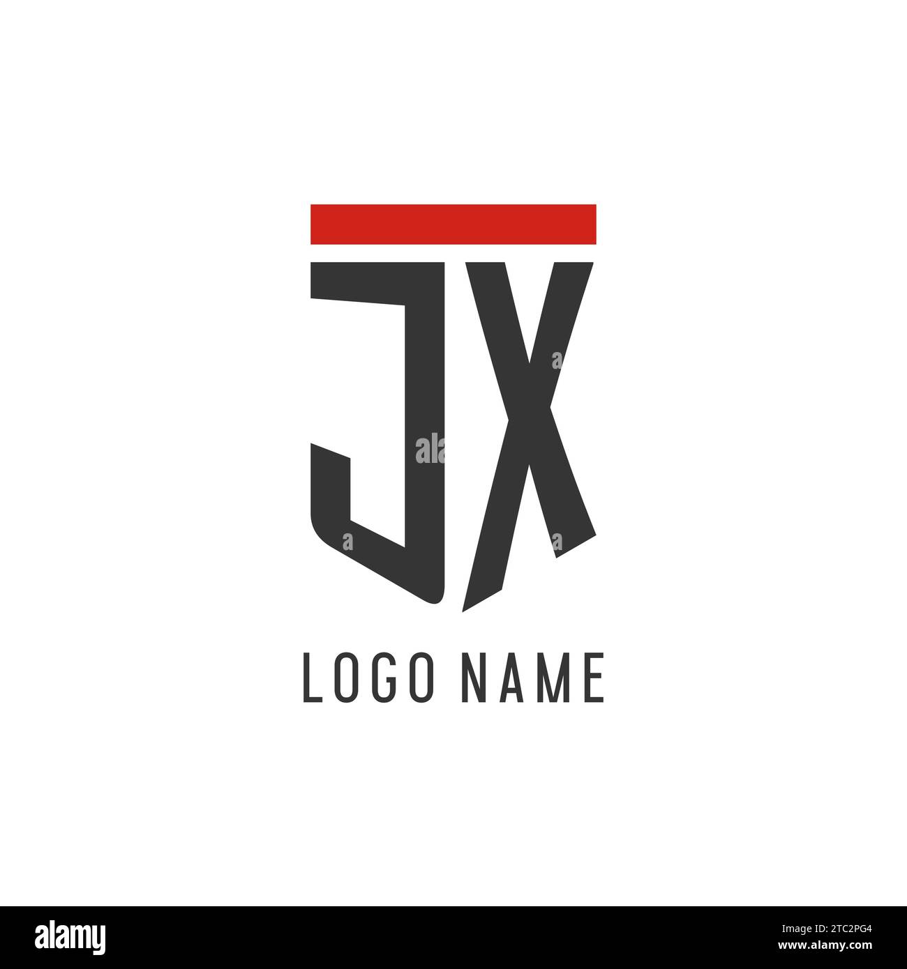 JX initial esport logo with simple shield design style vector graphic ...