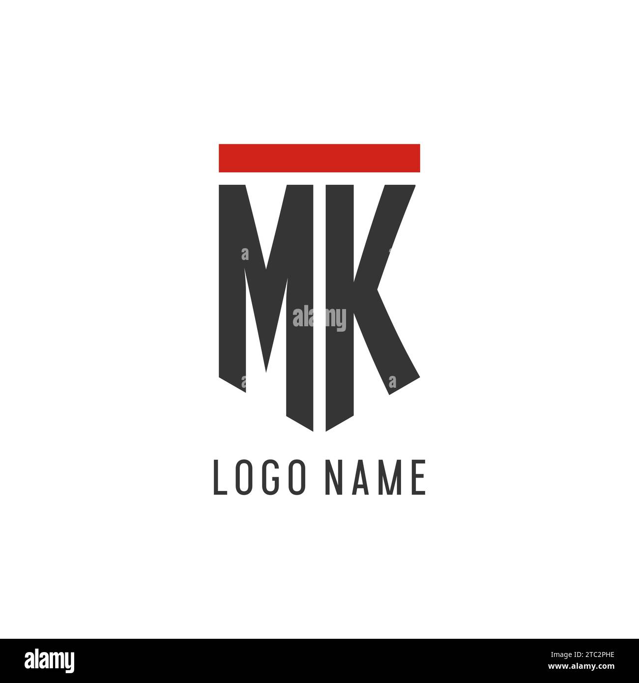 MK initial esport logo with simple shield design style vector graphic ...