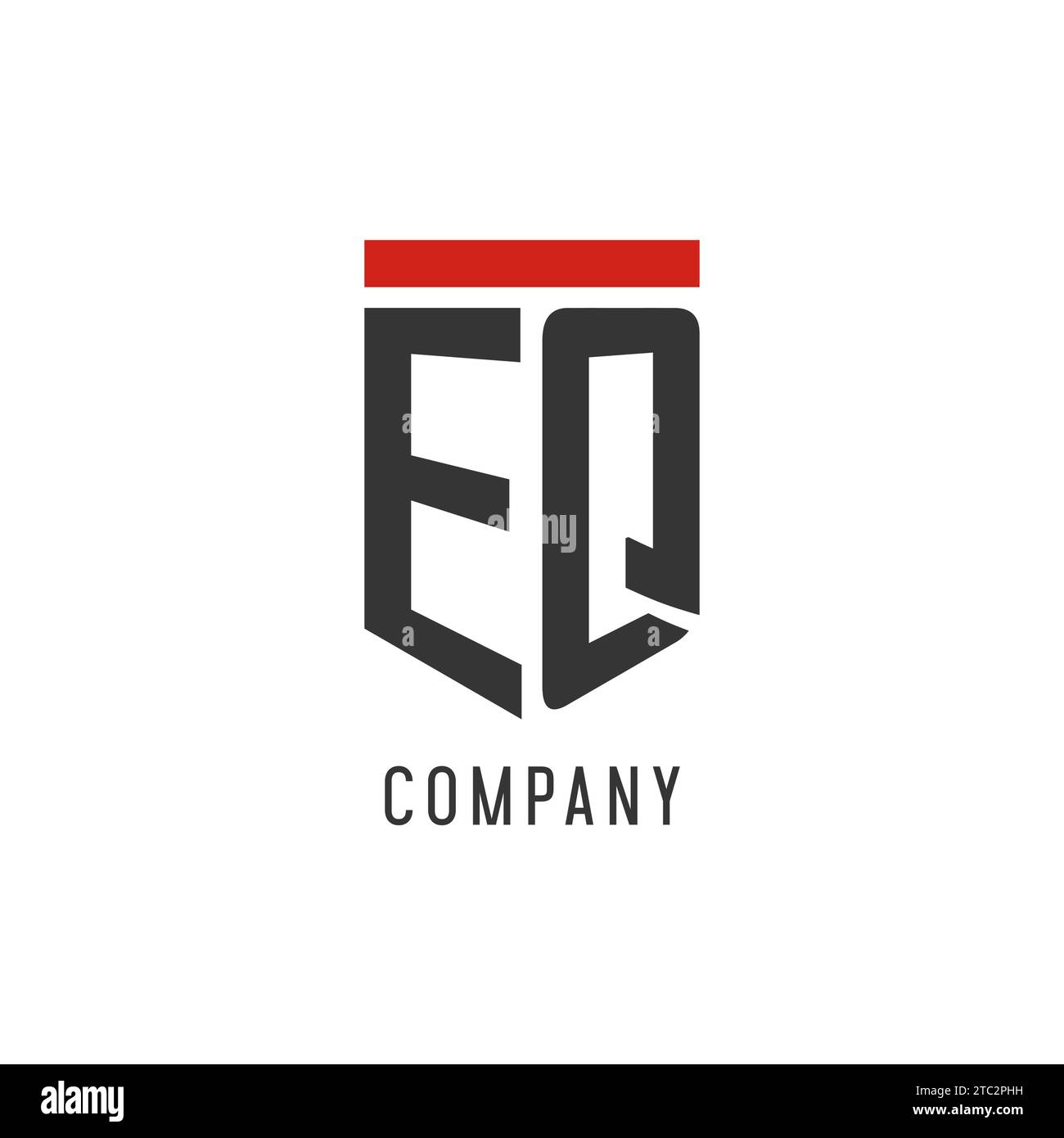 EQ initial esport logo with simple shield design style vector graphic ...