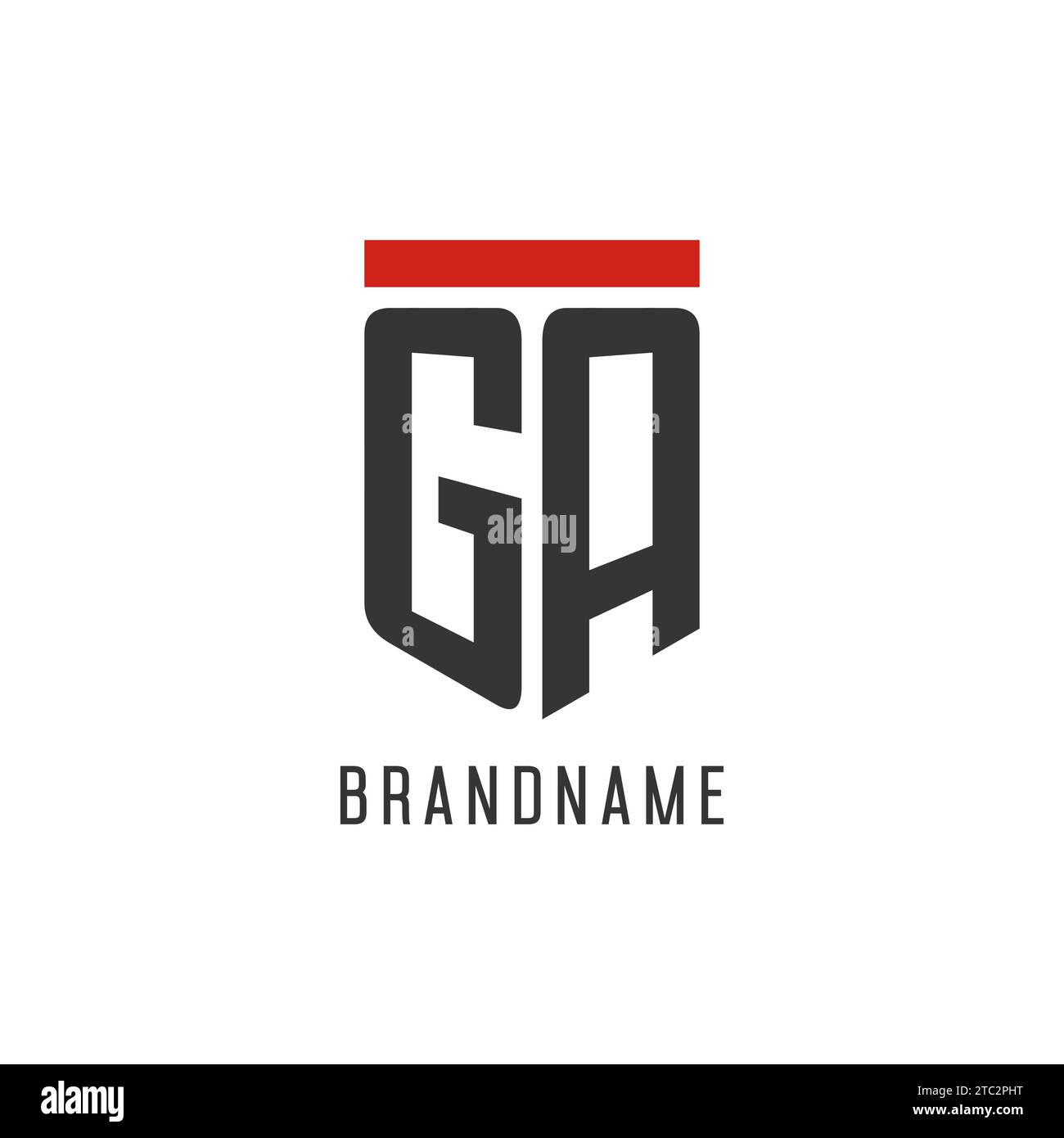 GA initial esport logo with simple shield design style vector graphic ...