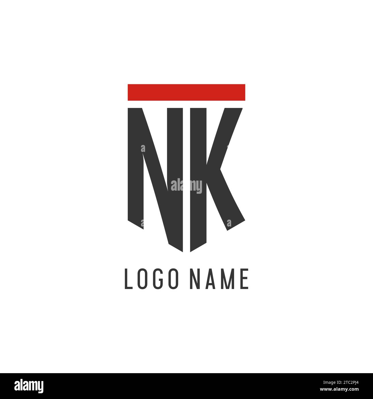 NK initial esport logo with simple shield design style vector graphic ...