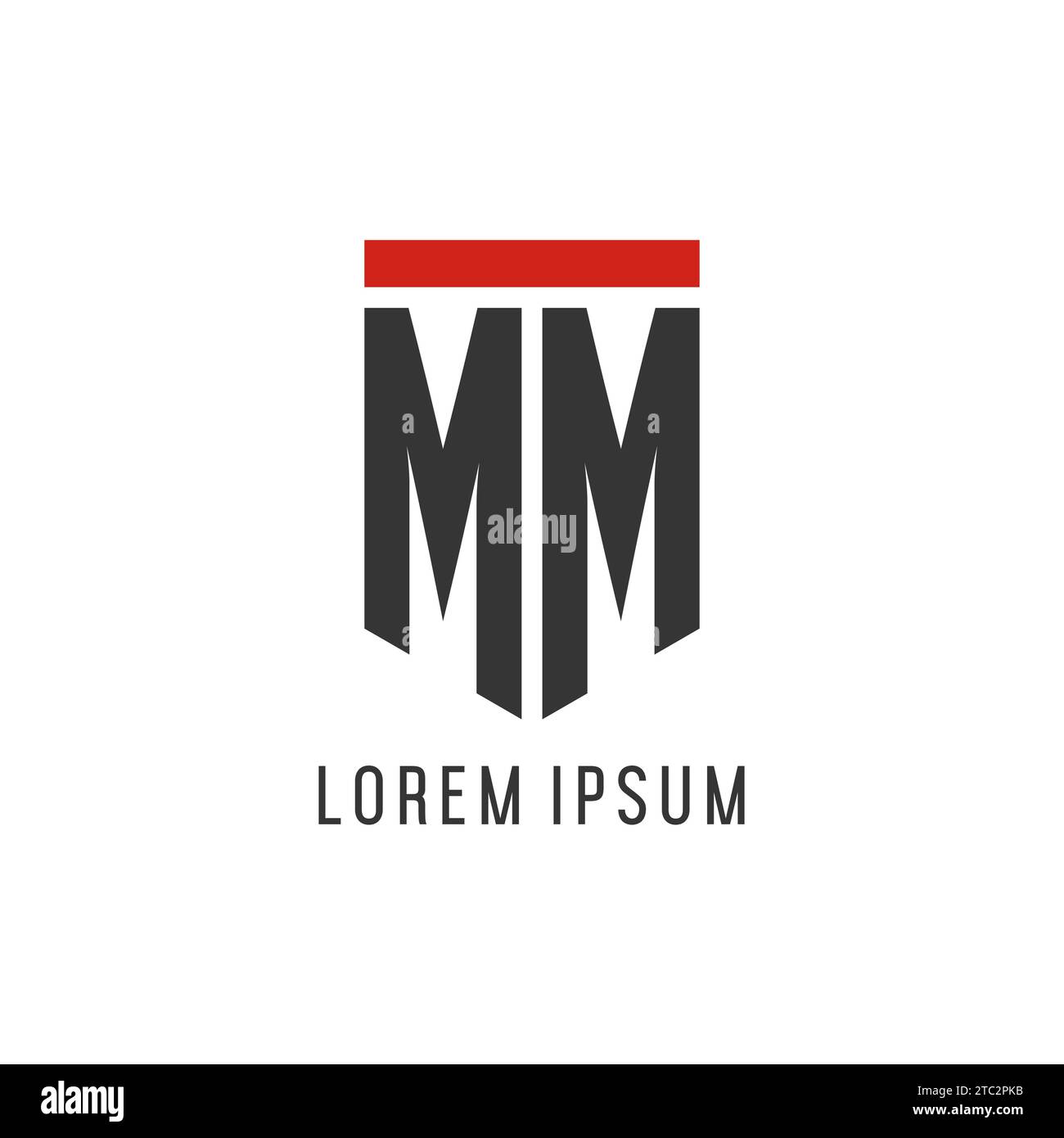 MM initial esport logo with simple shield design style vector graphic ...