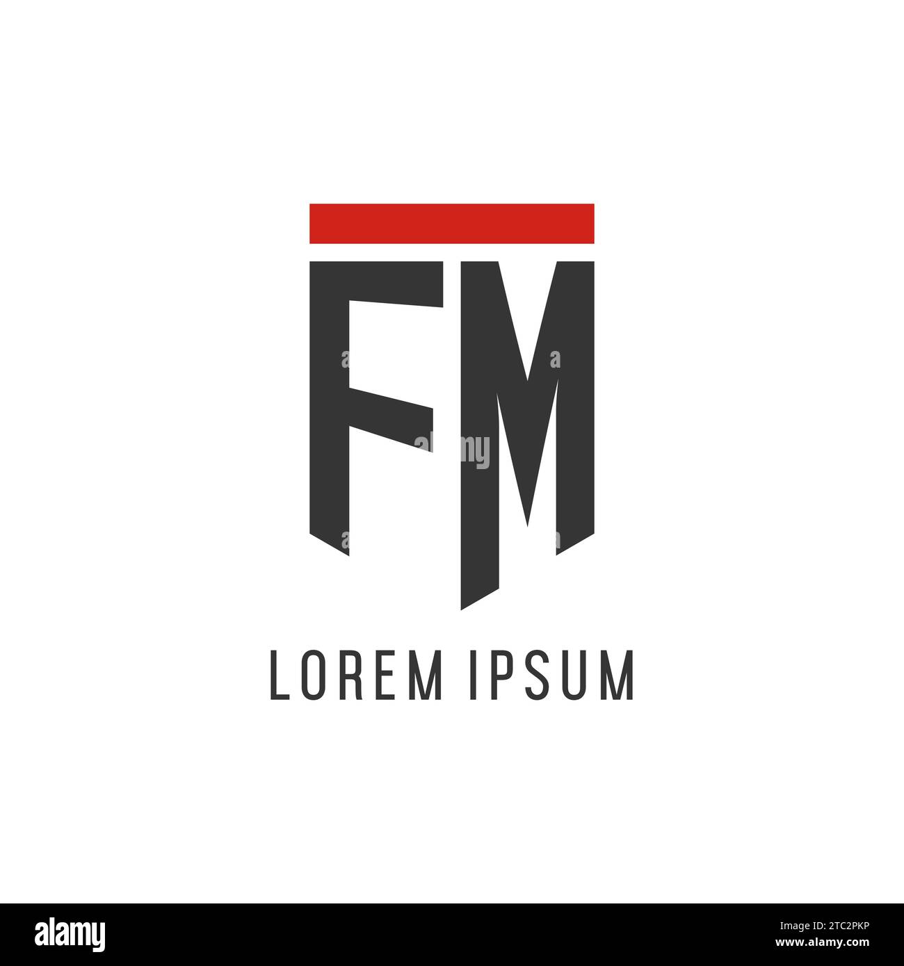 FM initial esport logo with simple shield design style vector graphic ...