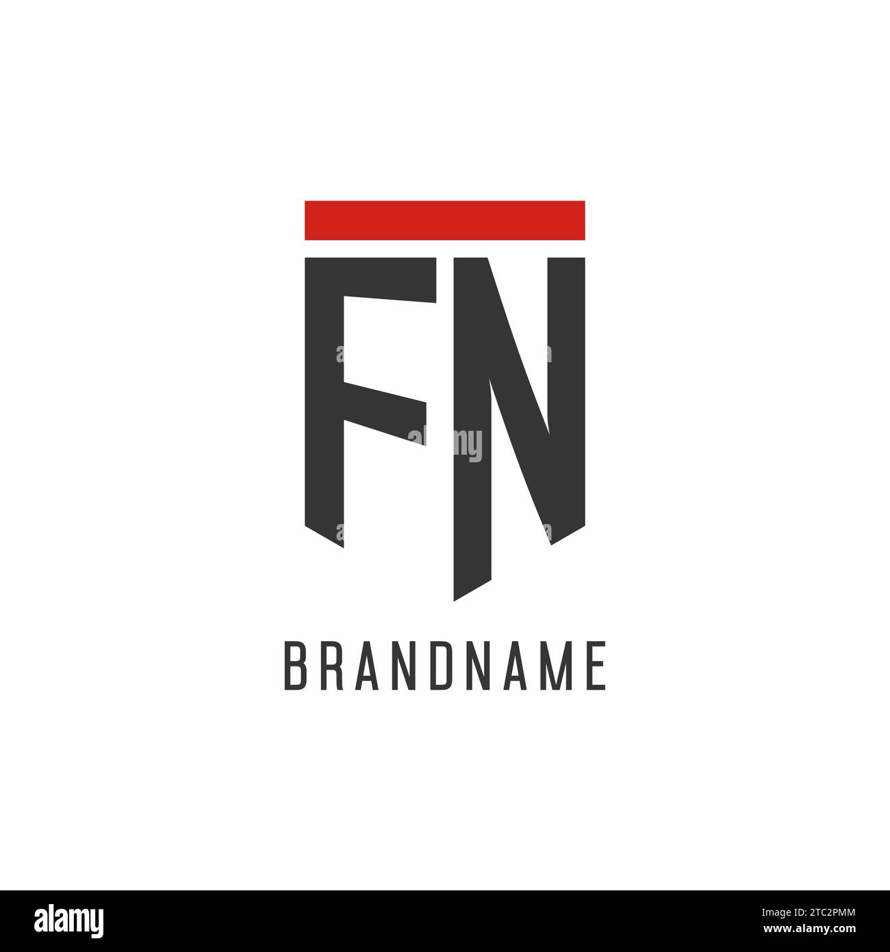 FN initial esport logo with simple shield design style vector graphic ...