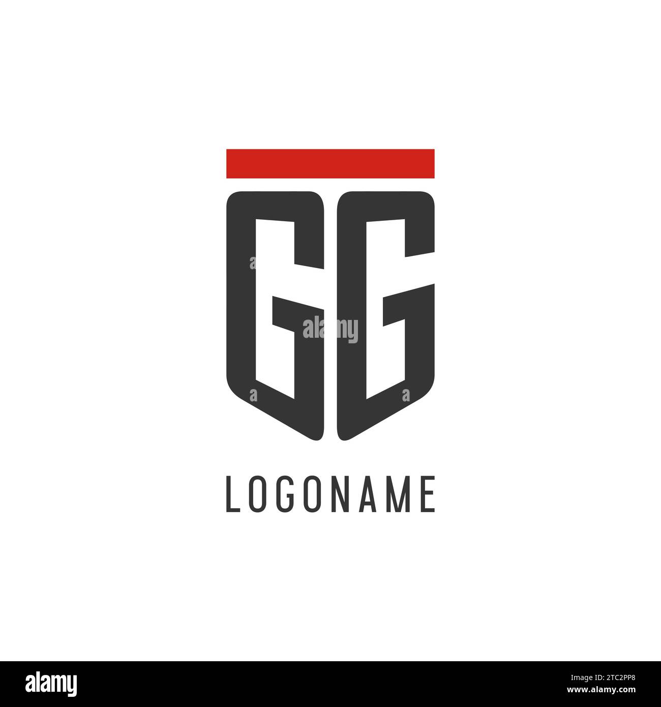 GG initial esport logo with simple shield design style vector graphic ...