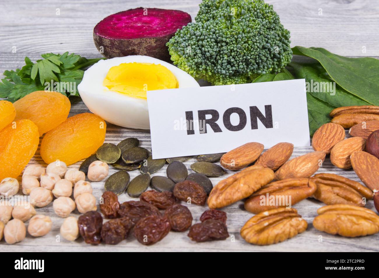 Healthy ingredients containing natural iron, minerals and vitamins ...