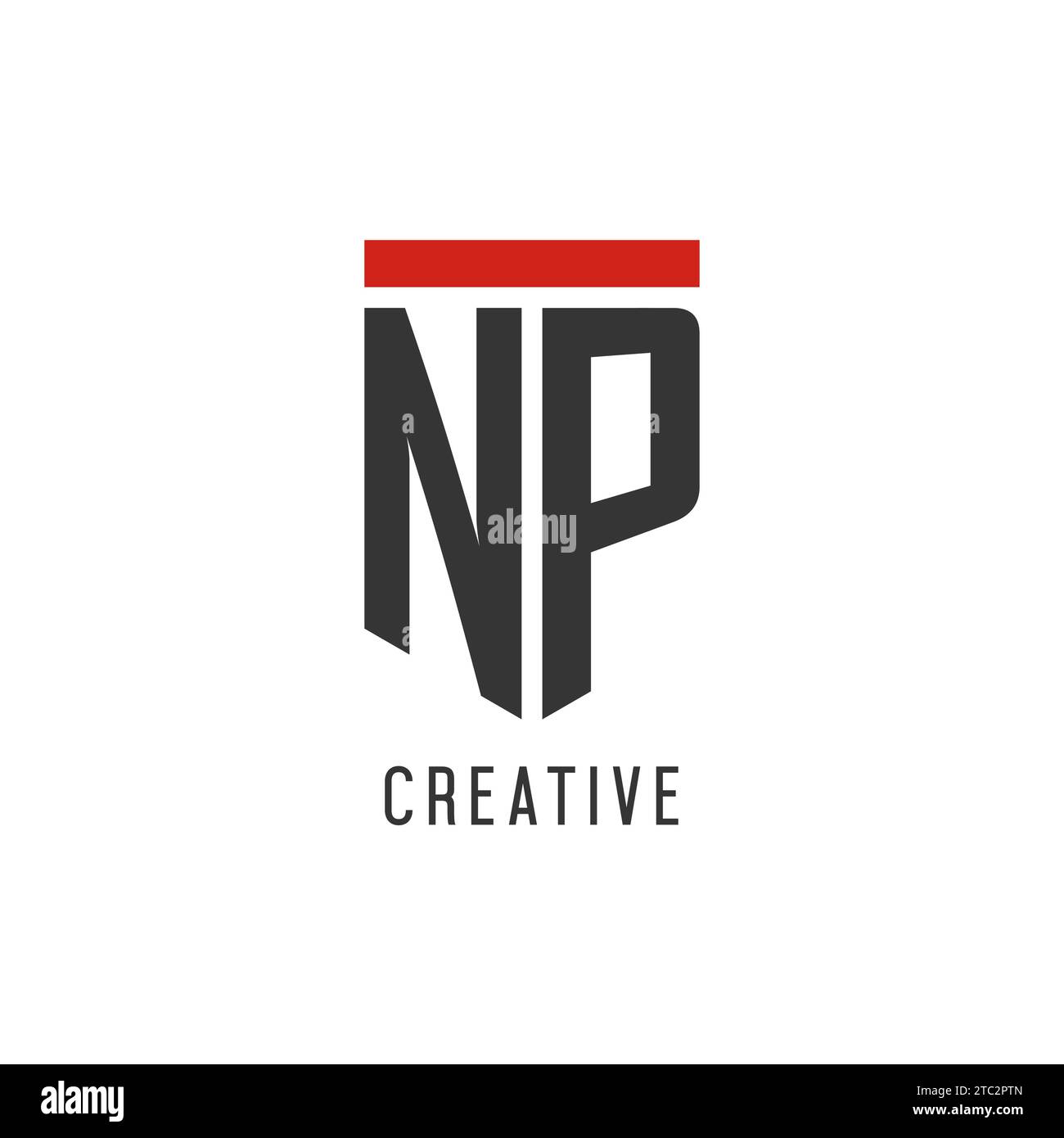 NP initial esport logo with simple shield design style vector graphic ...