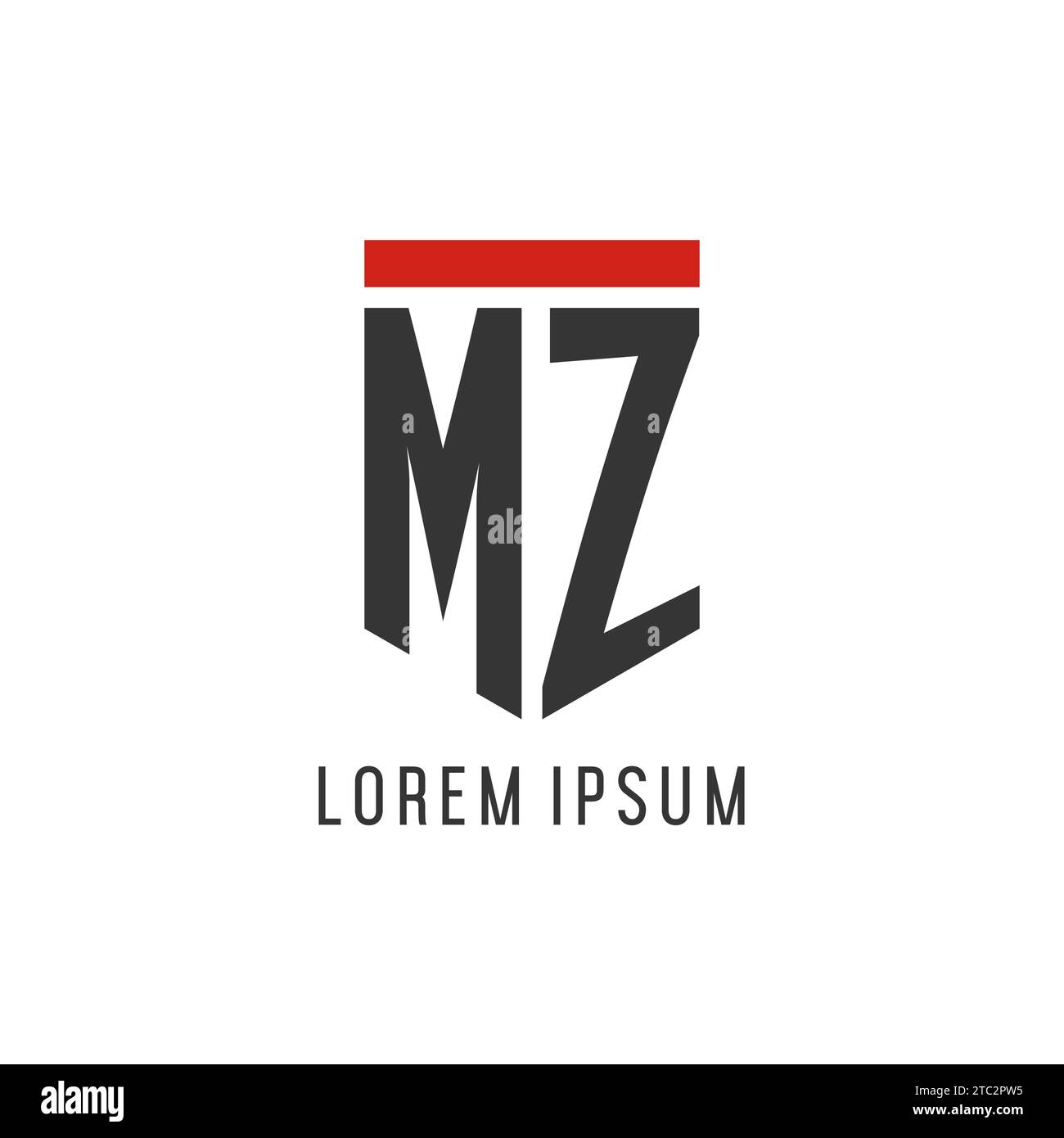 MZ initial esport logo with simple shield design style vector graphic Stock Vector Image & Art ...