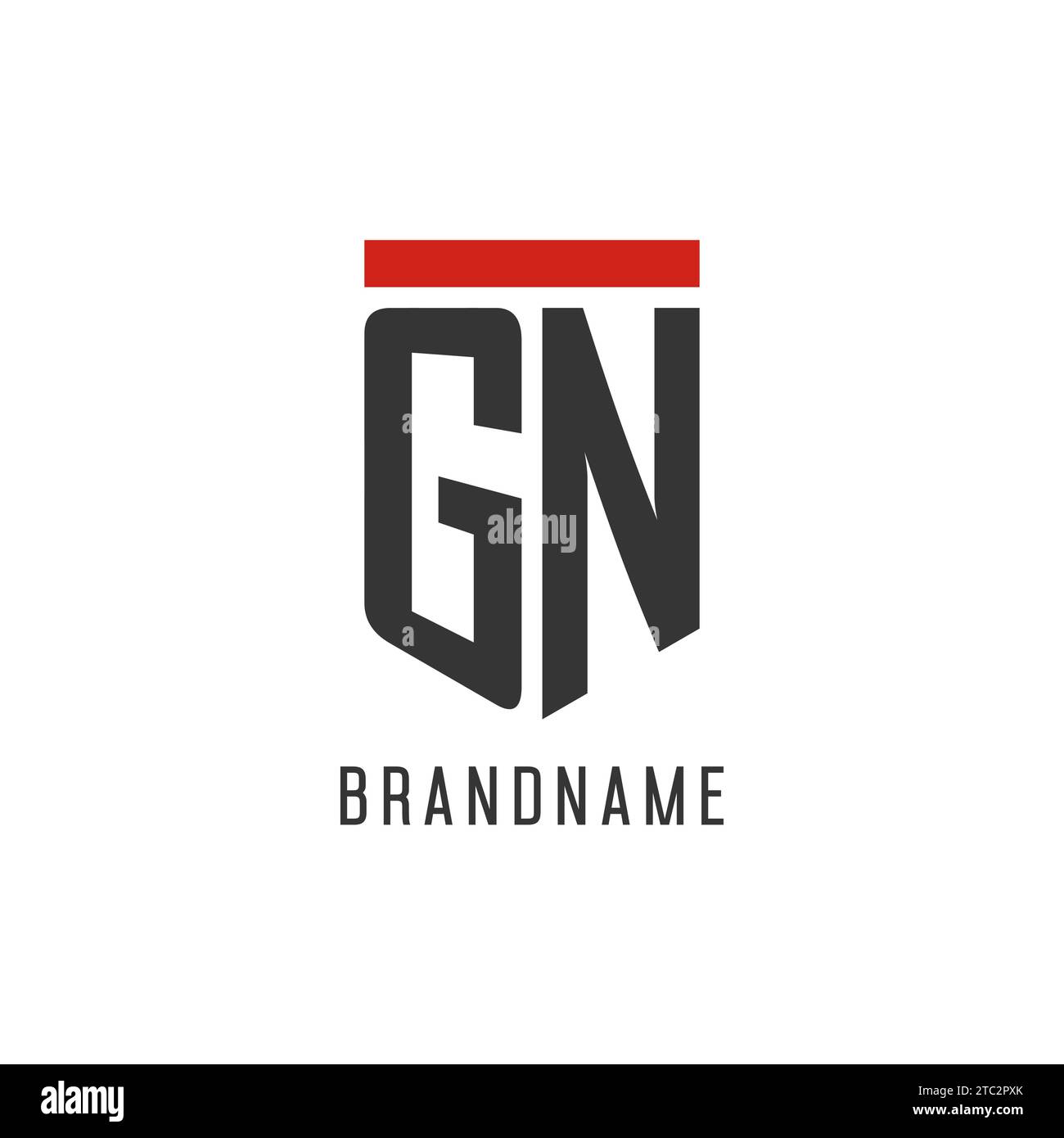 GN initial esport logo with simple shield design style vector graphic ...