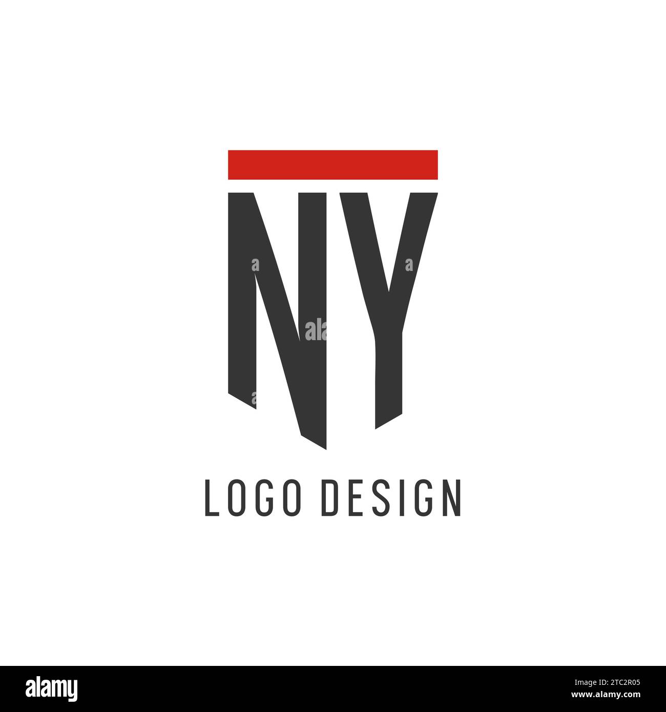 NY initial esport logo with simple shield design style vector graphic ...