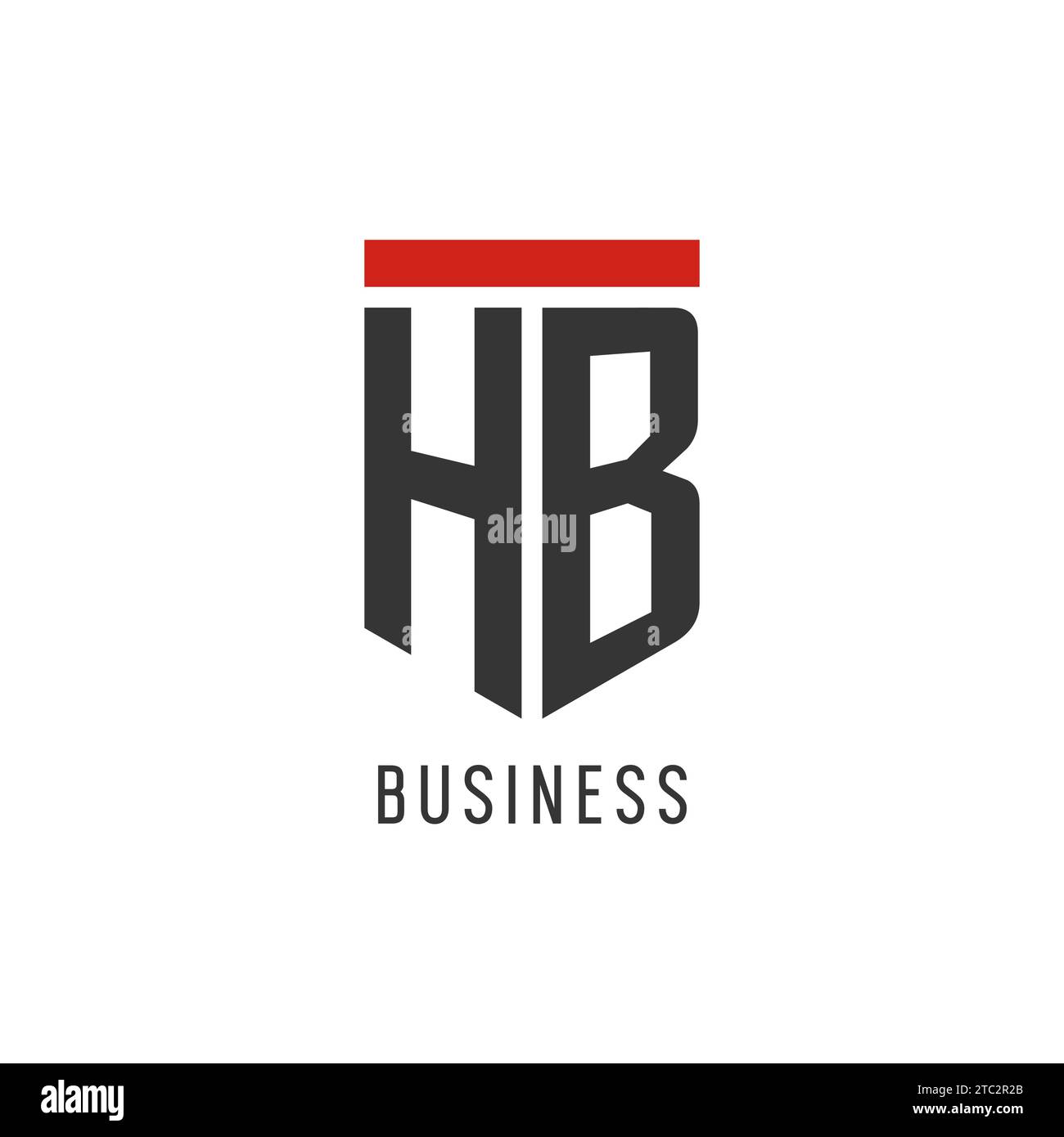 HB initial esport logo with simple shield design style vector graphic ...