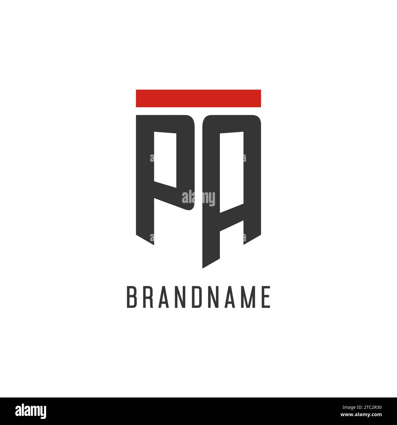 PA initial esport logo with simple shield design style vector graphic ...