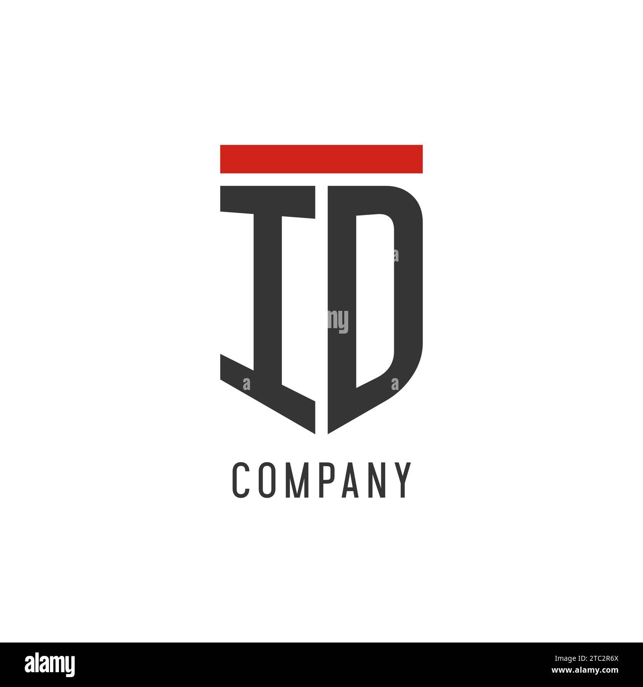 ID initial esport logo with simple shield design style vector graphic ...