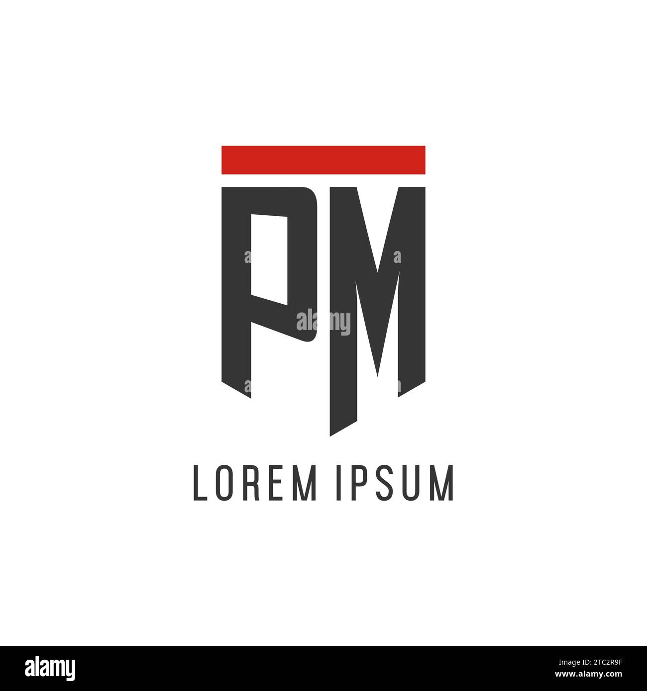 PM initial esport logo with simple shield design style vector graphic ...