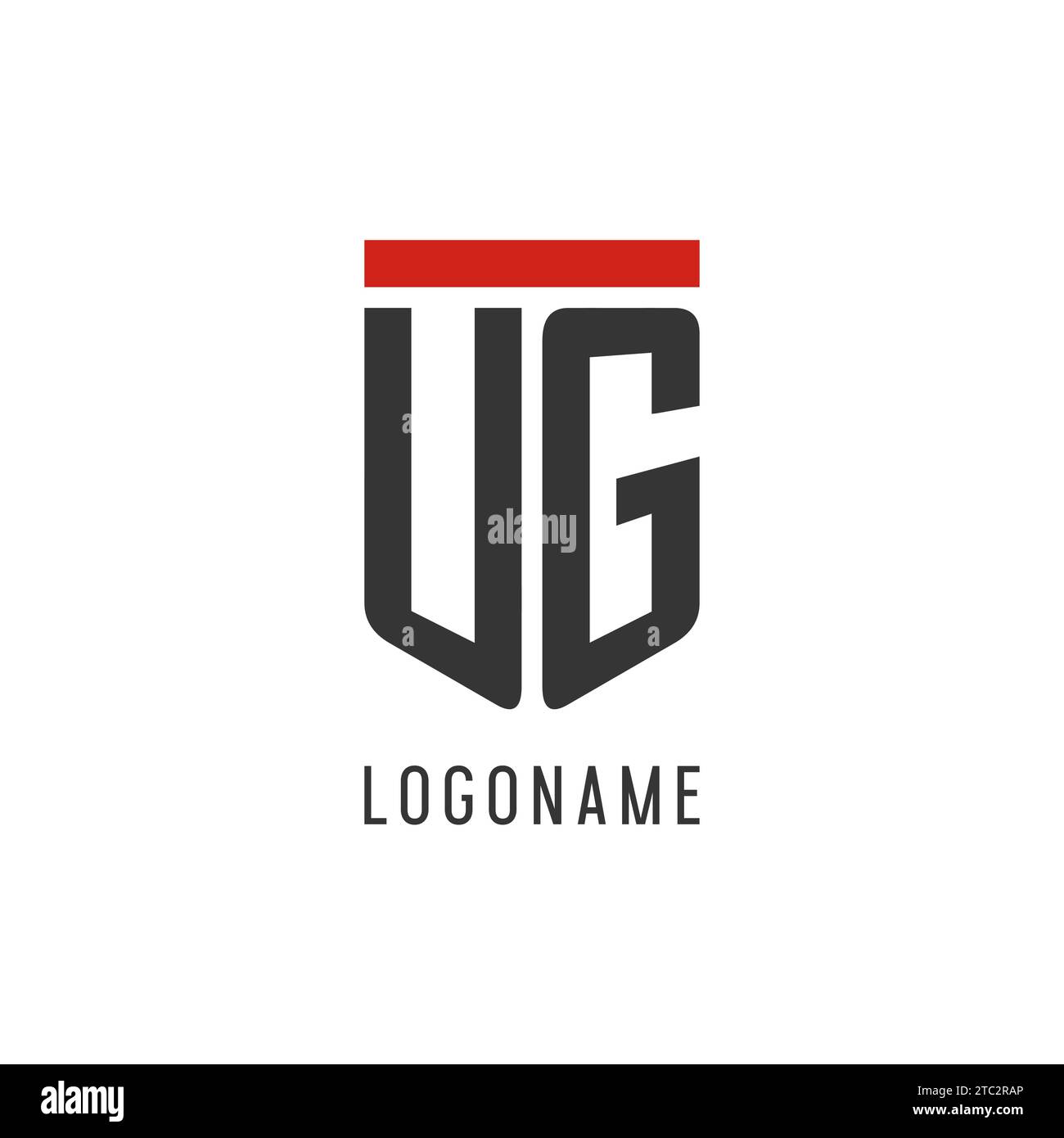UG initial esport logo with simple shield design style vector graphic ...