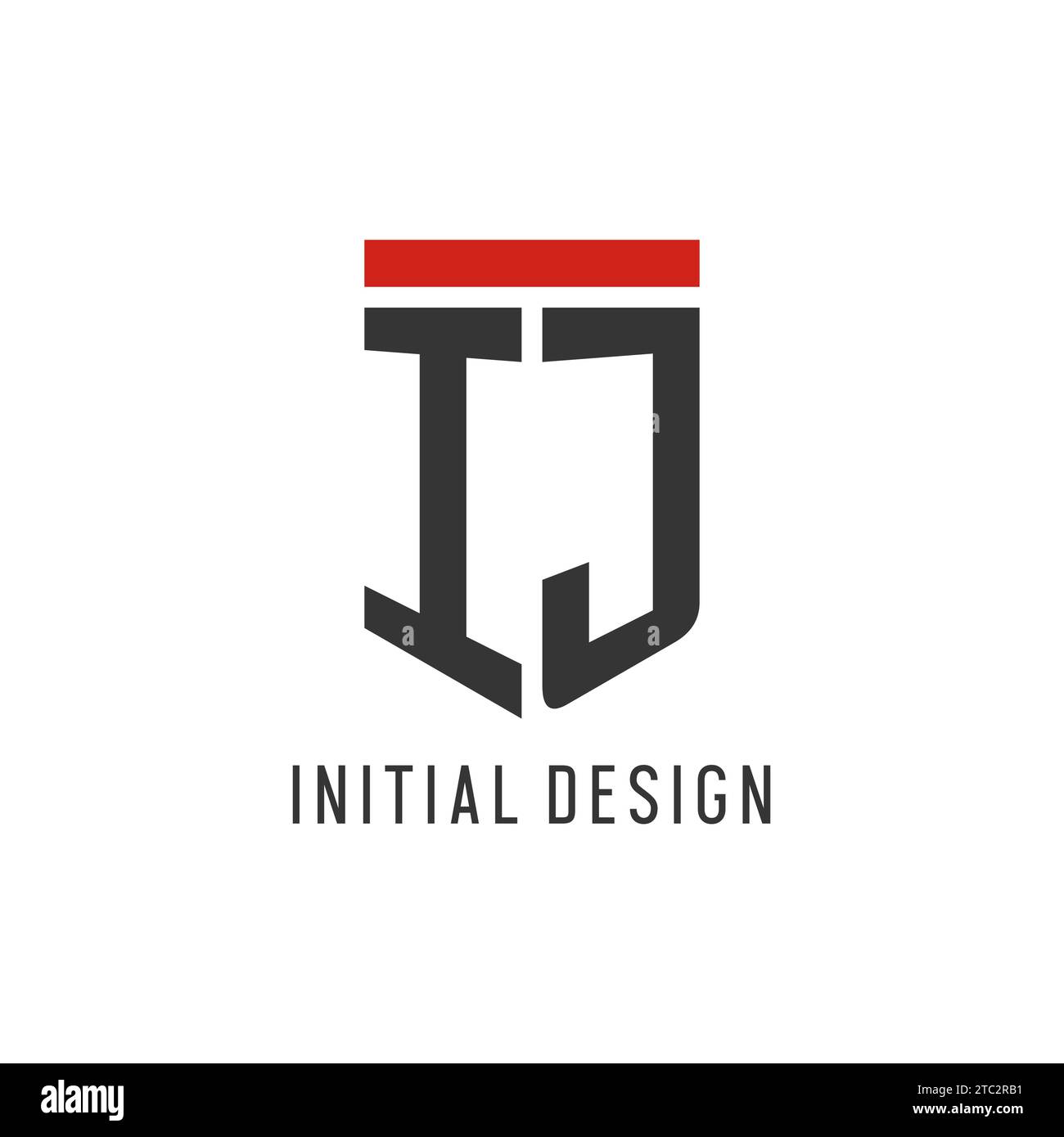 IJ initial esport logo with simple shield design style vector graphic ...