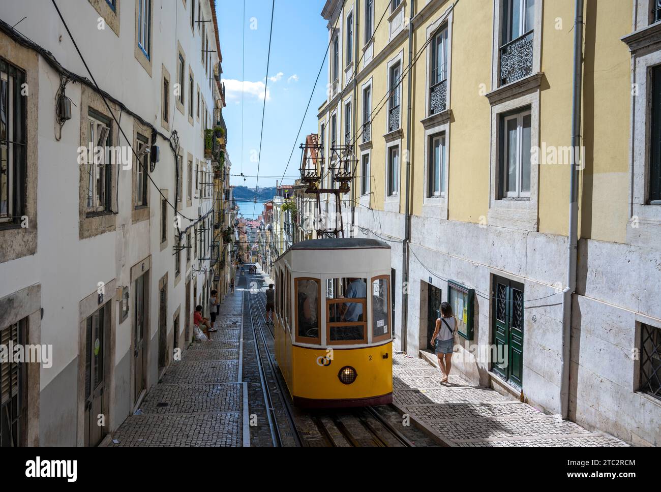 Bica Funicular, Ascensor da Bica, public transport tram in Lisbon ...