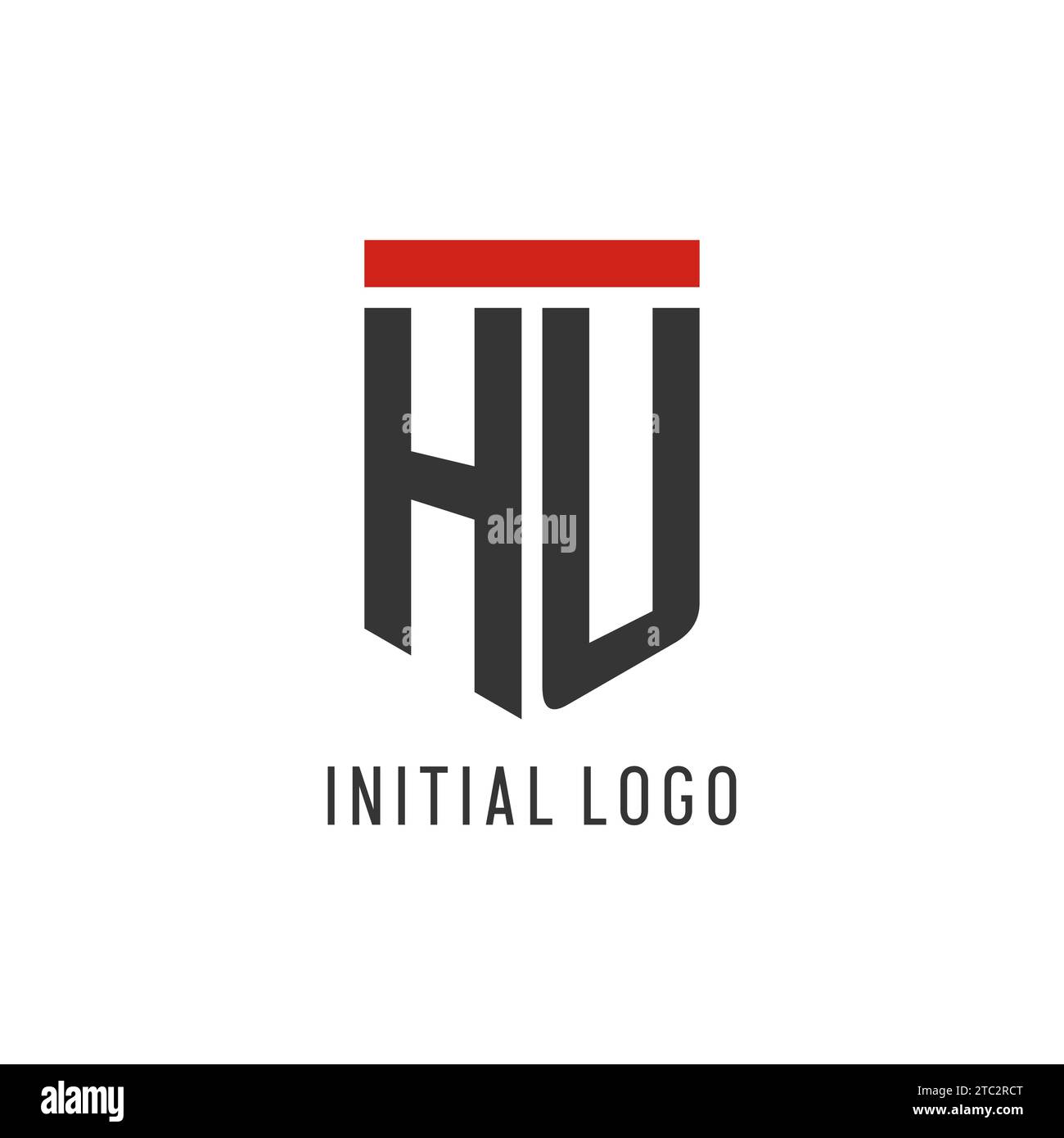 HU initial esport logo with simple shield design style vector graphic Stock Vector Image & Art ...