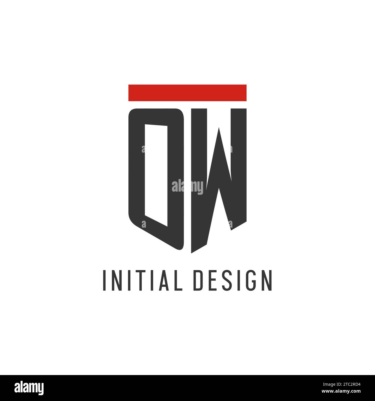 OW initial esport logo with simple shield design style vector graphic ...