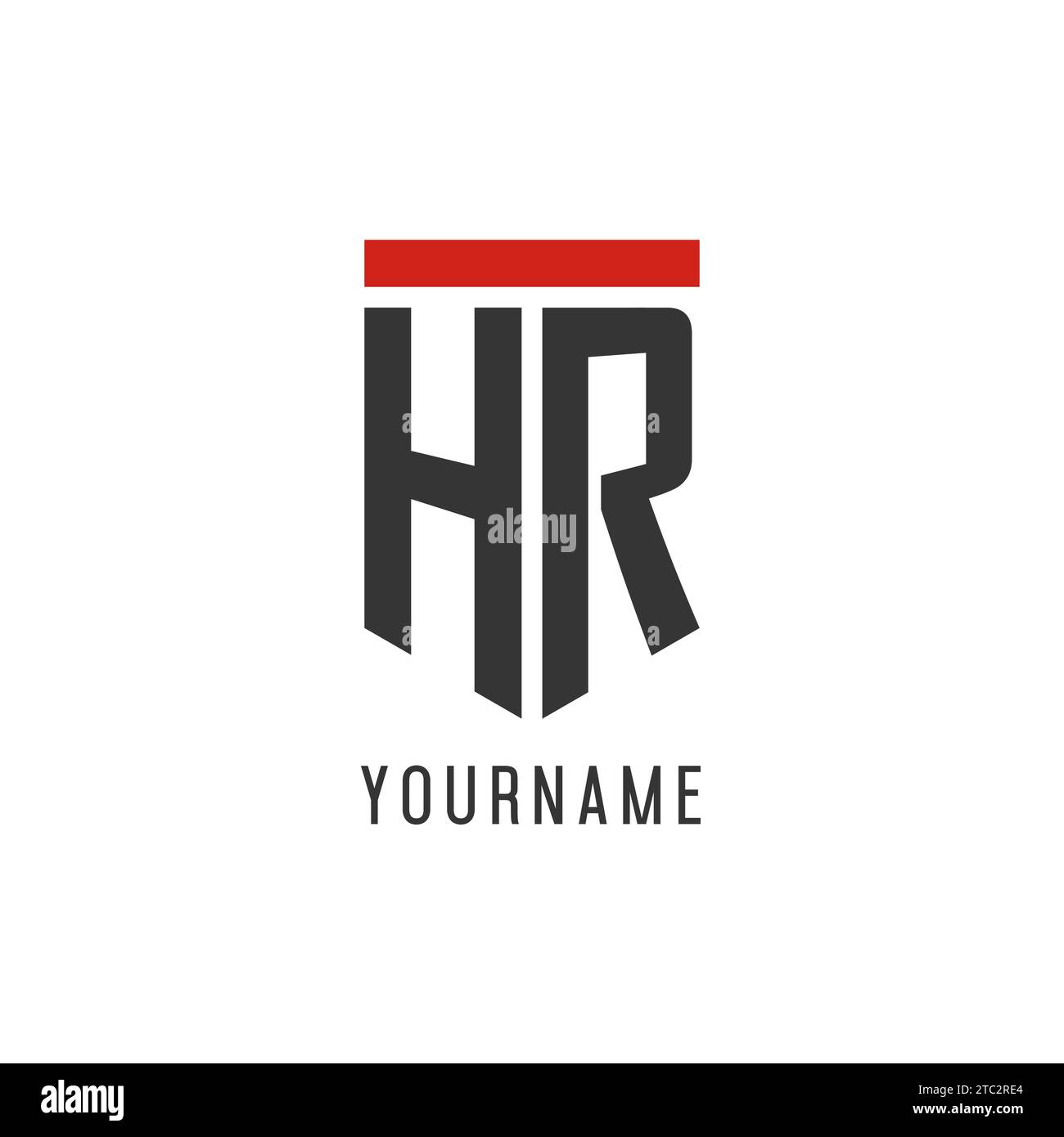 HR initial esport logo with simple shield design style vector graphic ...