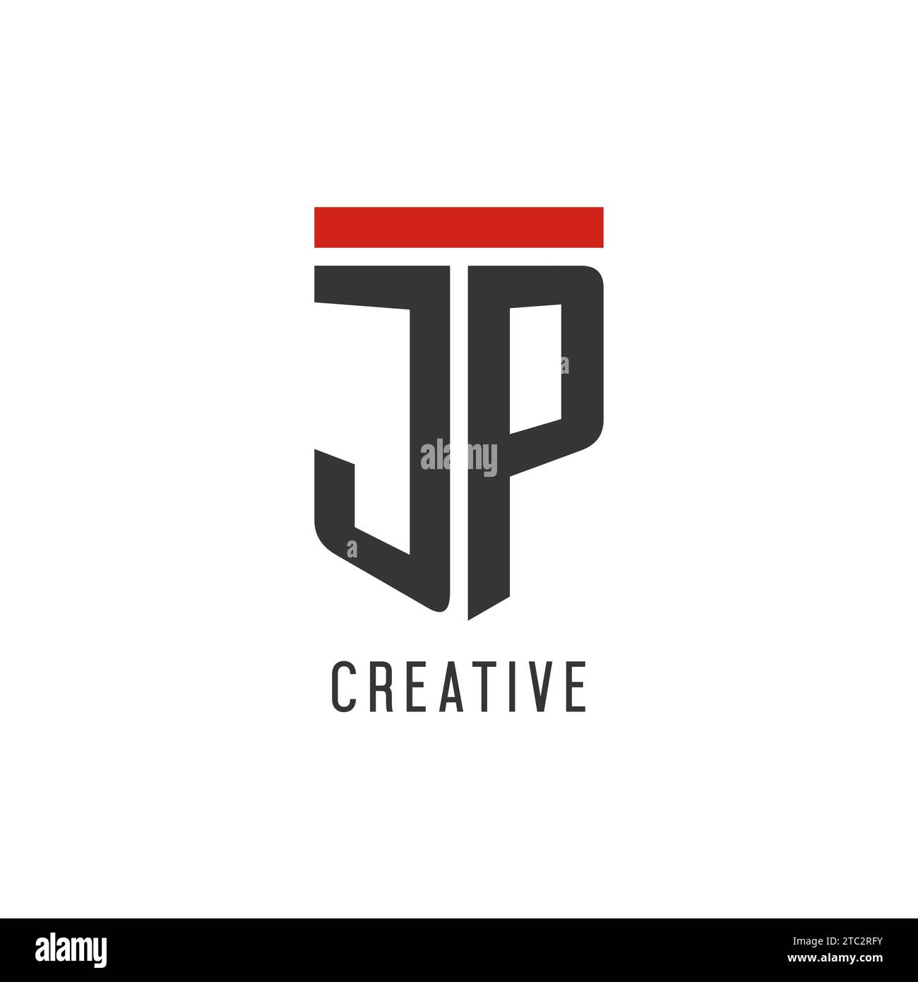 JP initial esport logo with simple shield design style vector graphic ...