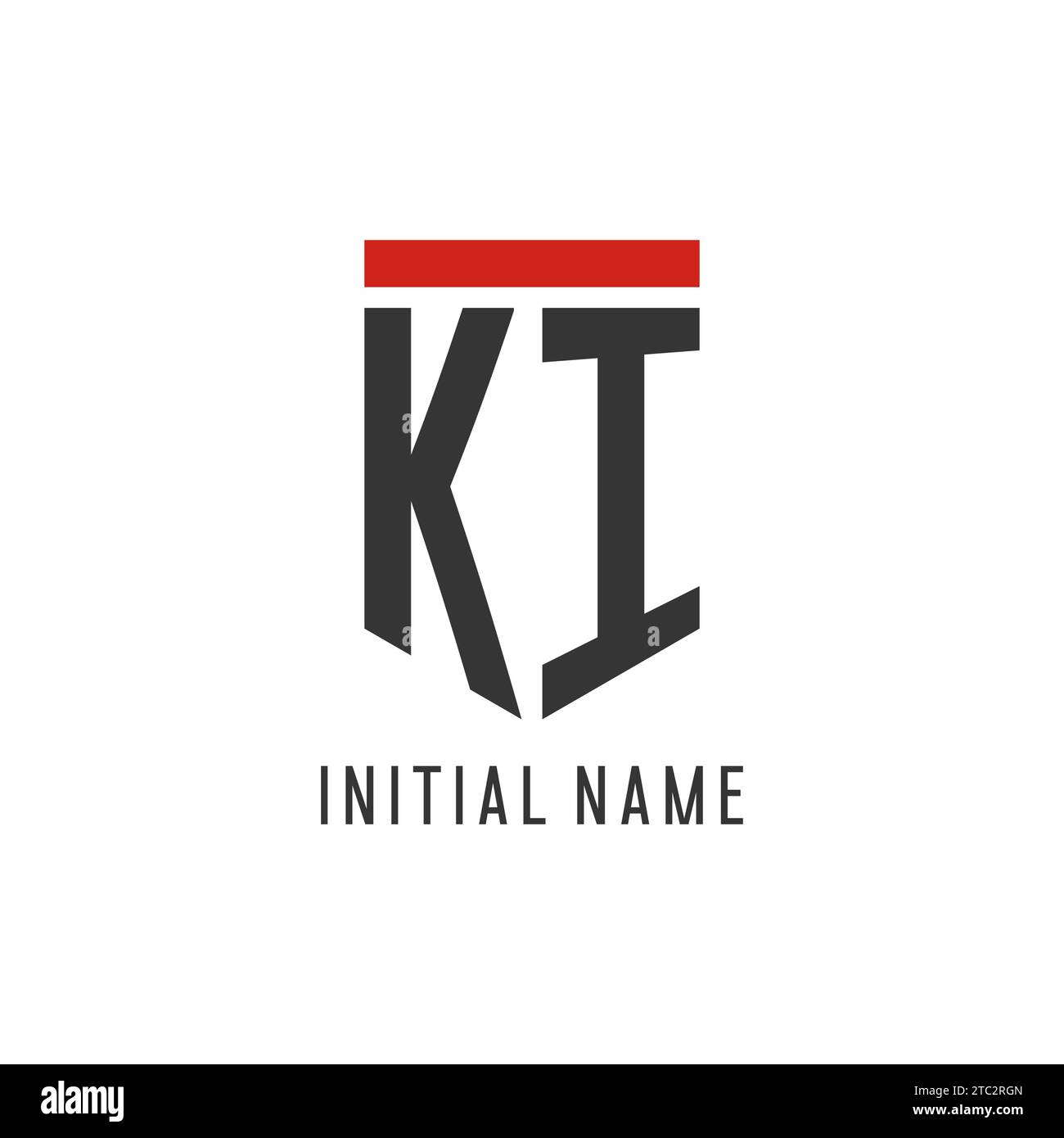 KI initial esport logo with simple shield design style vector graphic ...