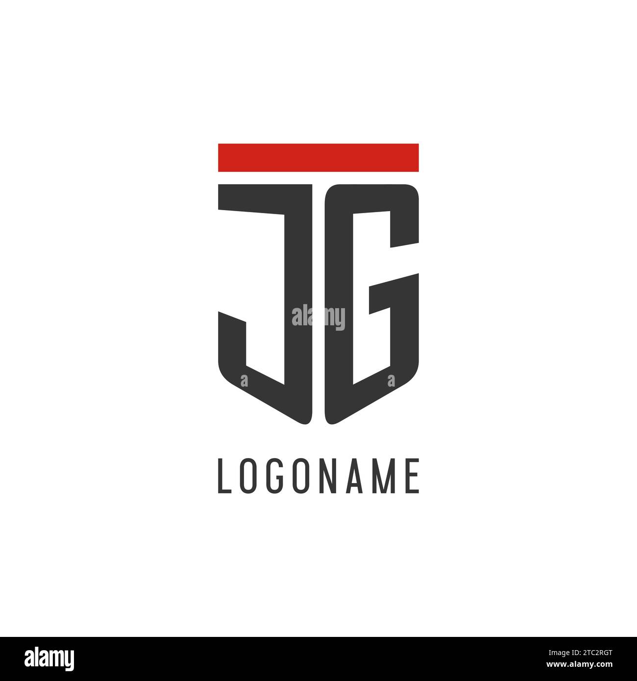 JG initial esport logo with simple shield design style vector graphic ...