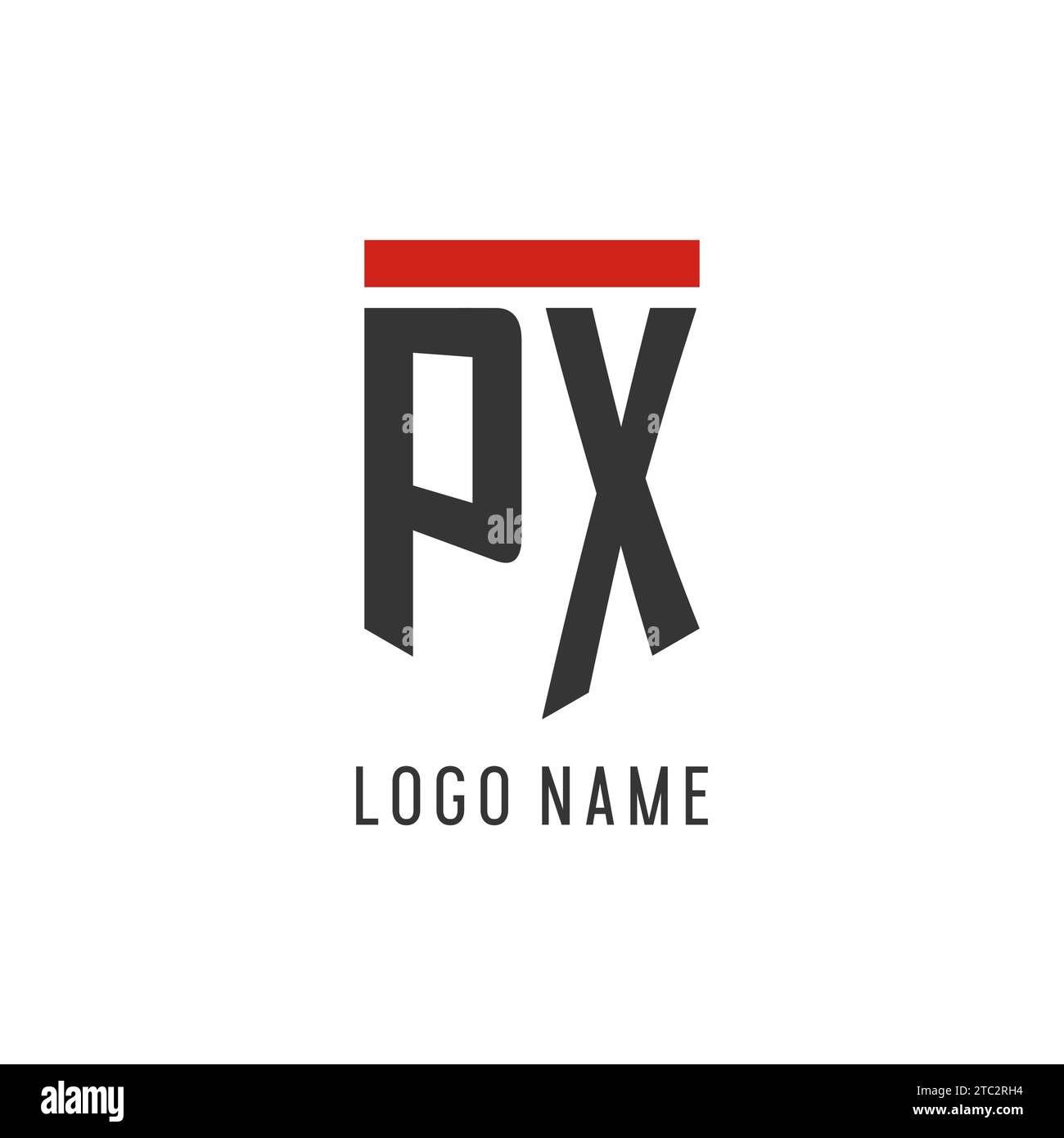 PX initial esport logo with simple shield design style vector graphic ...