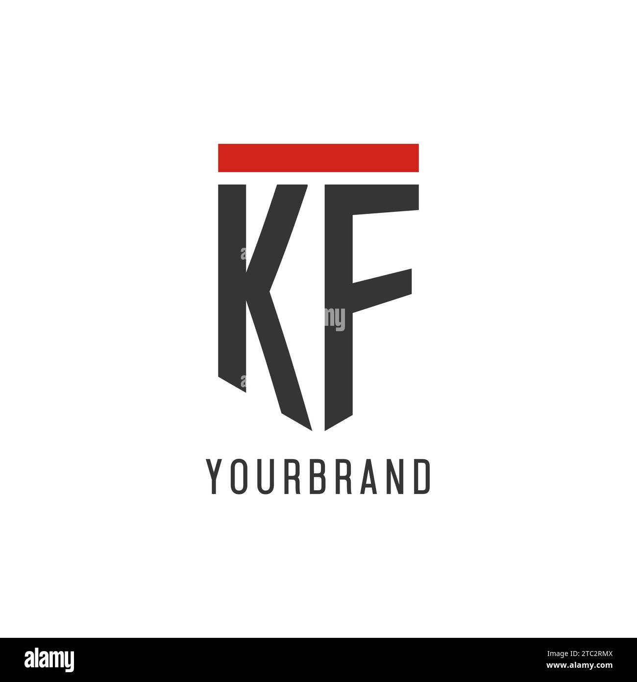 KF initial esport logo with simple shield design style vector graphic ...