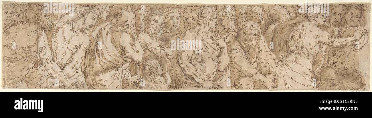 Procession (left-hand portion of border below Sacrifice of Isaac ...