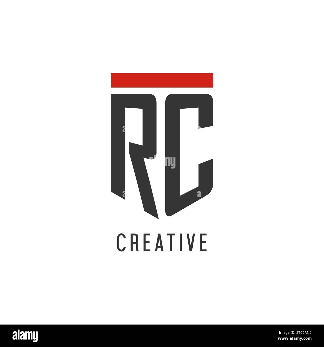 RC initial esport logo with simple shield design style vector graphic ...