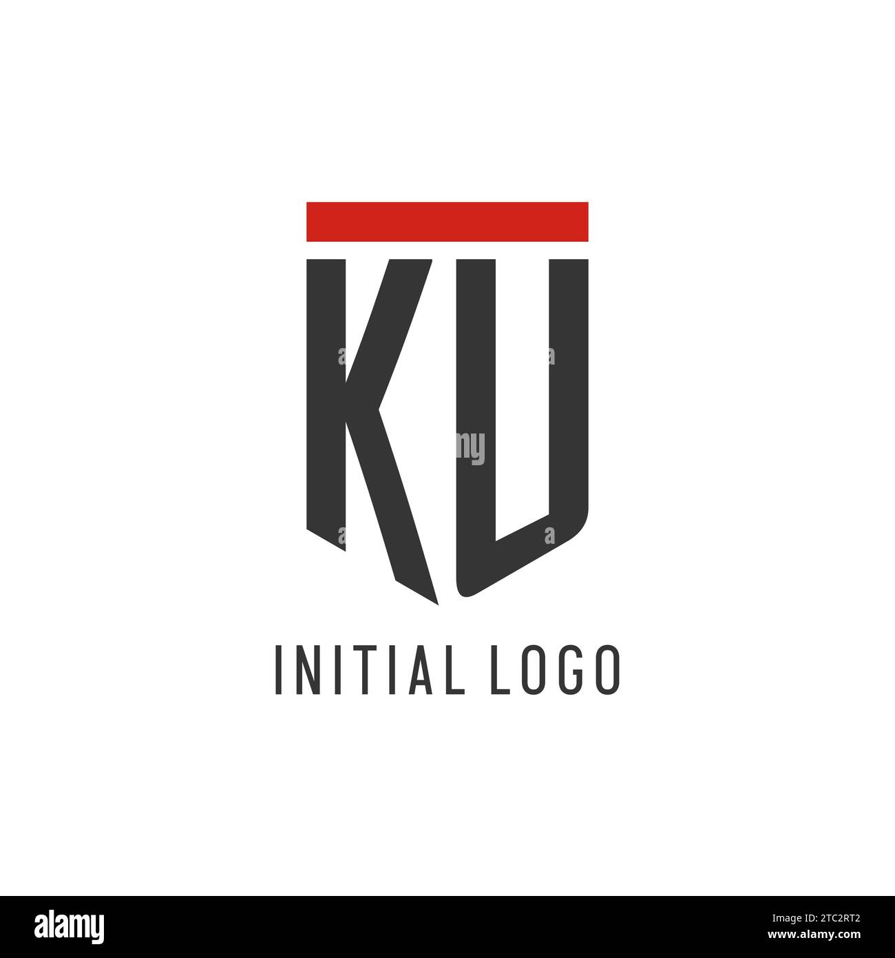KU initial esport logo with simple shield design style vector graphic ...