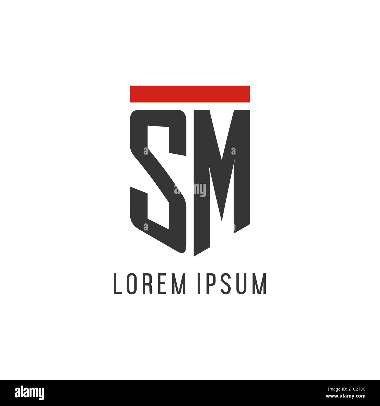 SM initial esport logo with simple shield design style vector graphic ...