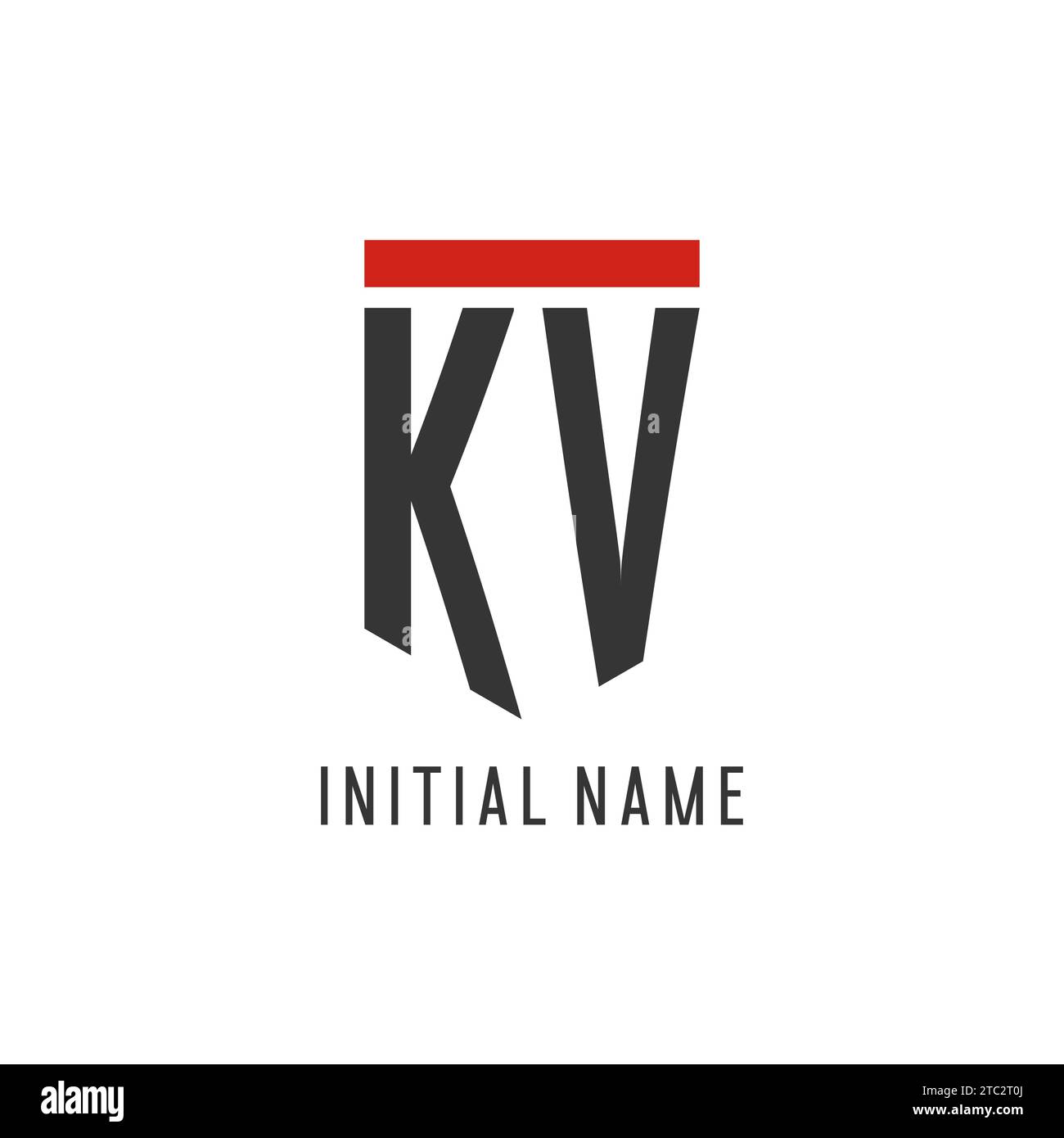 KV initial esport logo with simple shield design style vector graphic ...