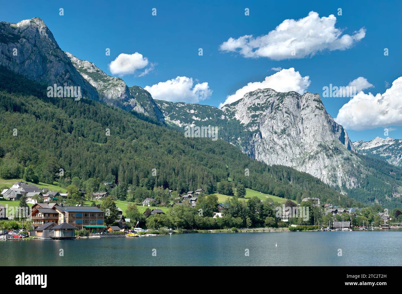 Village of Grundlsee at Lake Grundlsee in styrian Salzkammergut,Styria ...