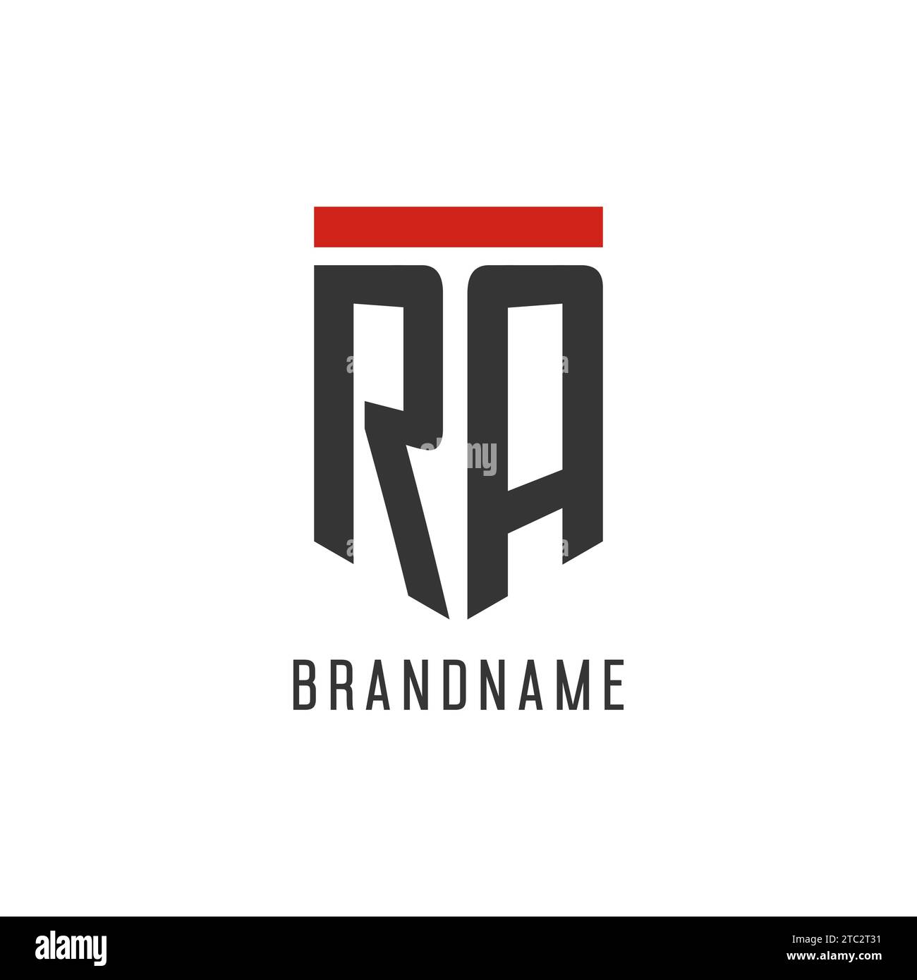 RA initial esport logo with simple shield design style vector graphic ...