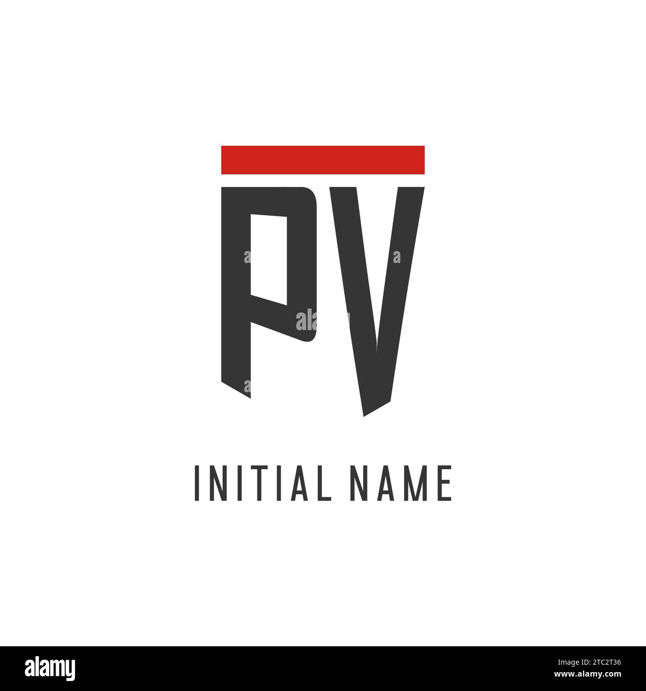 PV initial esport logo with simple shield design style vector graphic ...
