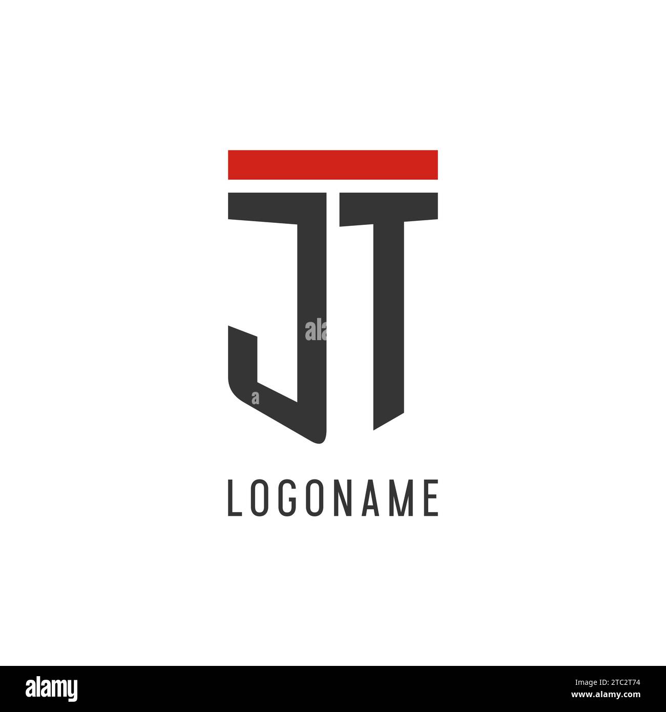 JT initial esport logo with simple shield design style vector graphic Stock Vector Image & Art ...