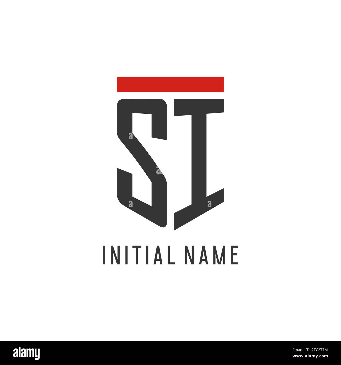 SI initial esport logo with simple shield design style vector graphic ...