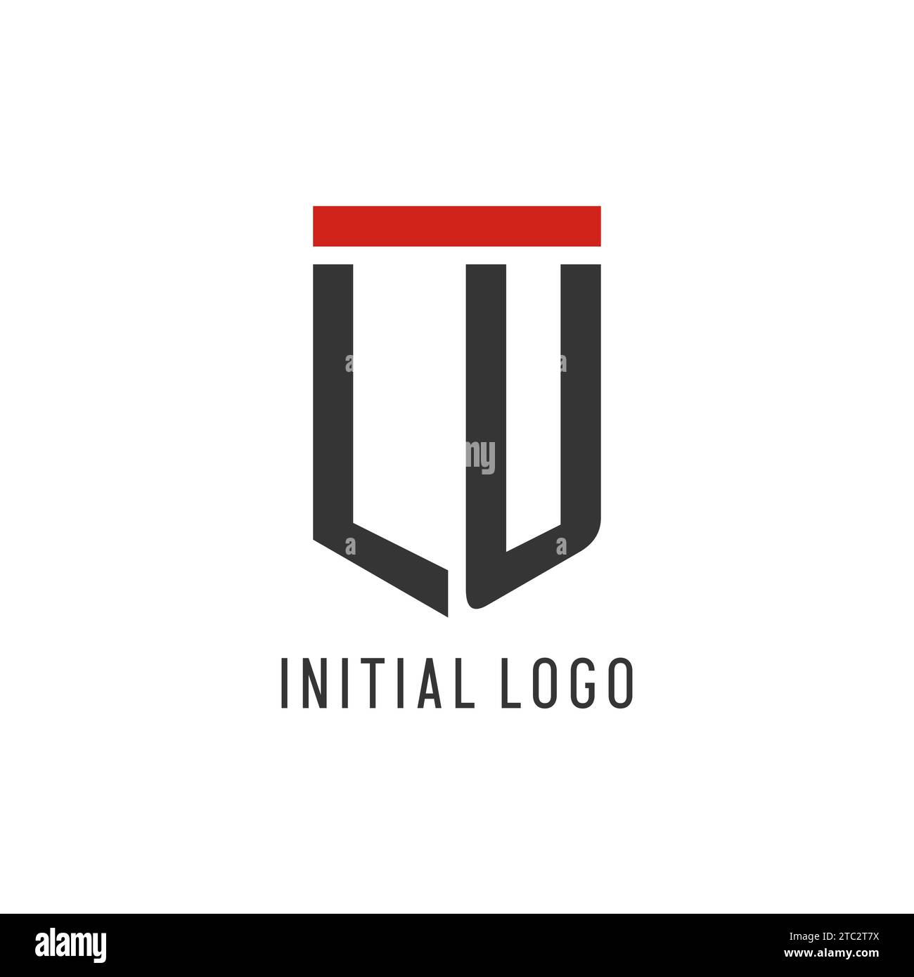 LU initial esport logo with simple shield design style vector graphic ...