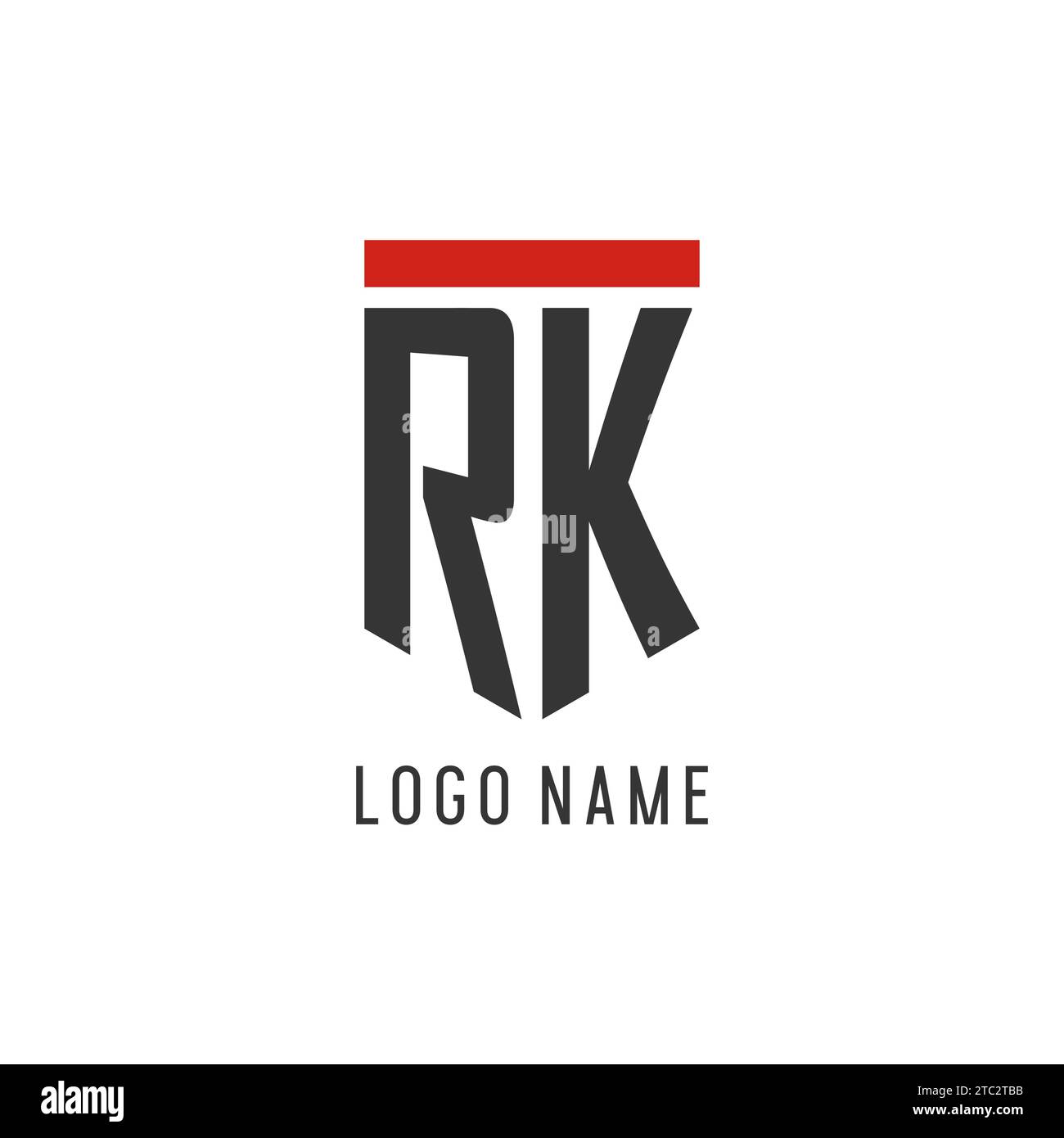 RK initial esport logo with simple shield design style vector graphic ...